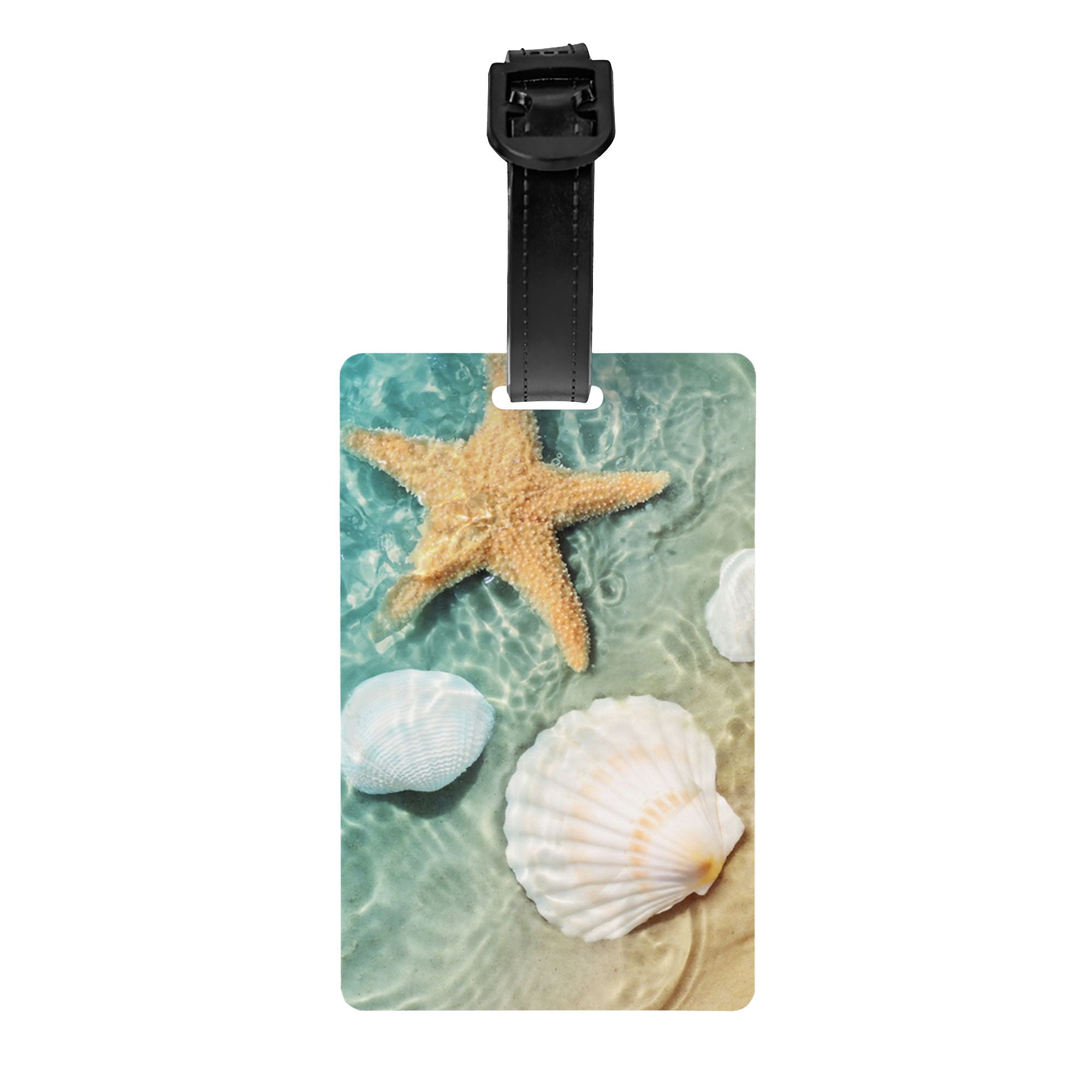PAYOHTO Luggage Tags for Suitcases Starfish Seashell Summer Beach Sea ...