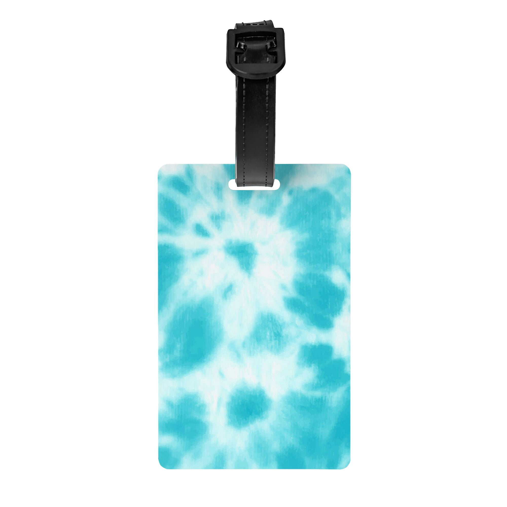 PAYOHTO Luggage Tags for Suitcases Teal Tie Dye Blue PVC Lable for ...