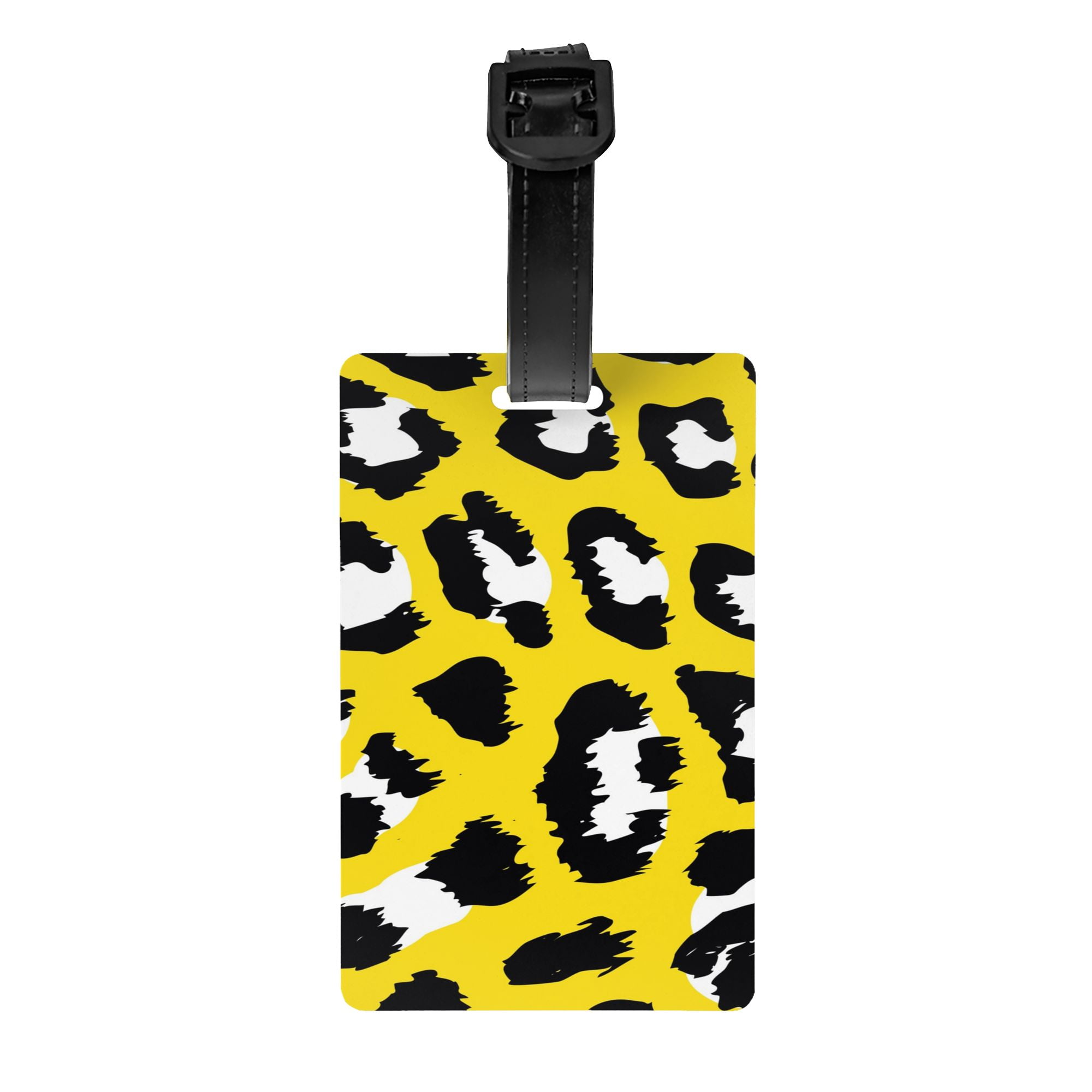 PAYOHTO Luggage Tags for Suitcases Yellow Leopard Print PVC Lable for ...