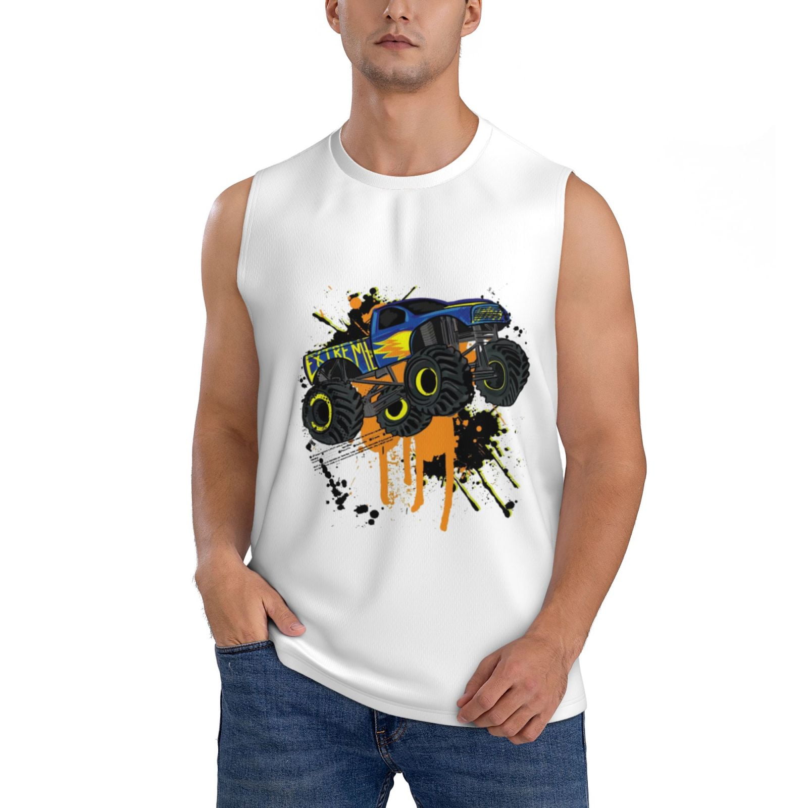 PAYOHTO Men's Sleeveless Shirts Gym Tank Top with Cool Car Design ...
