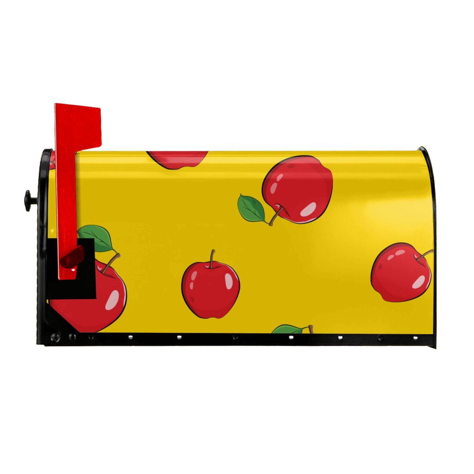 PAYOHTO Red Drawn Apples Yellow Background Mailbox Covers Magnetic ...