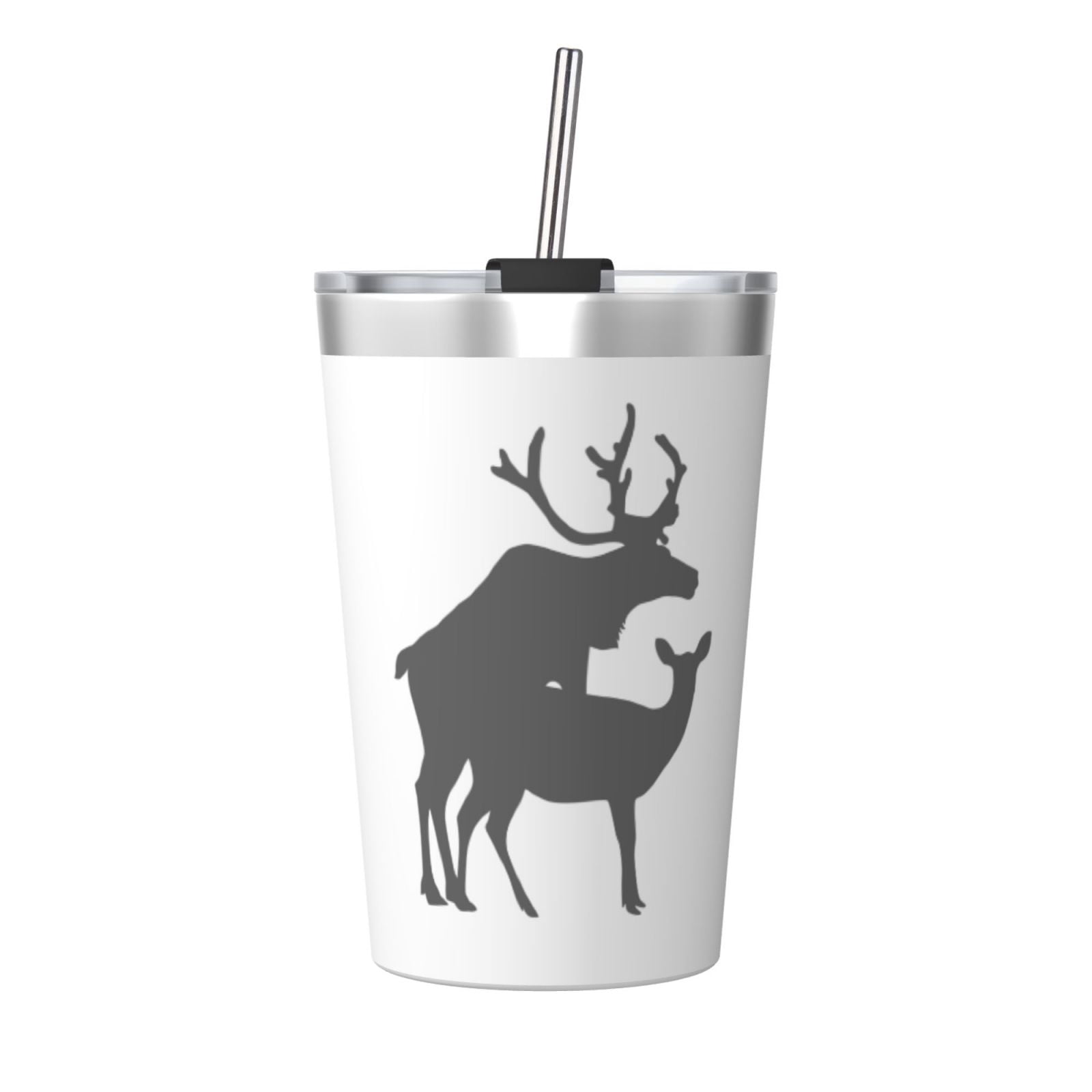 PAYOHTO Silhouette of Mating Deers Insulated Stainless Steel Tumbler 12 ...