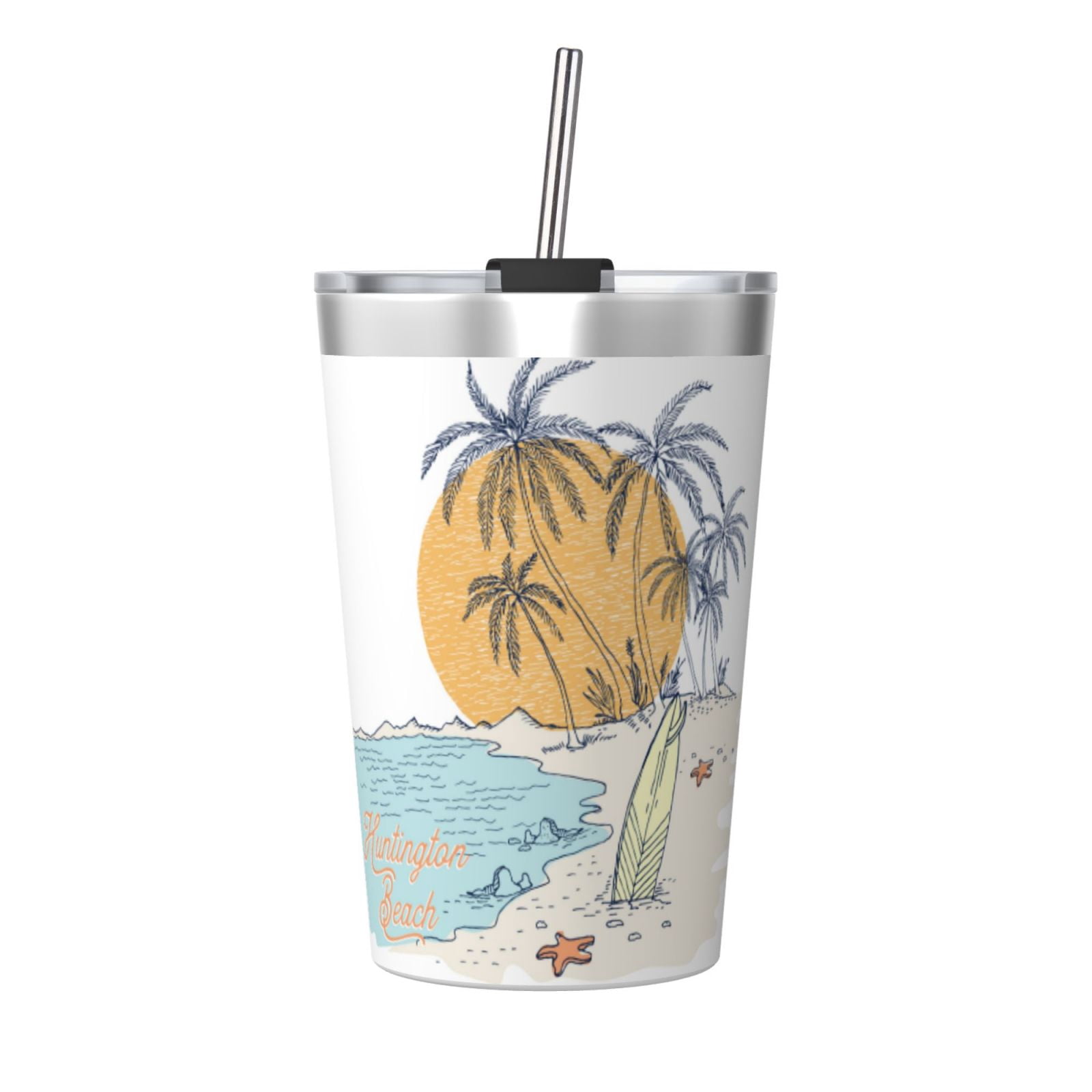 PAYOHTO Summer Beach Insulated Stainless Steel Tumbler 12 oz Thermos ...