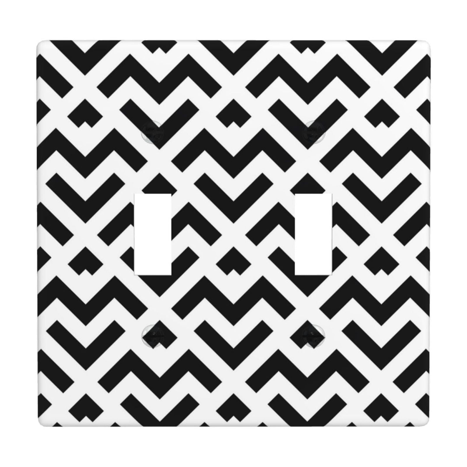 PAYOHTO Toggle Light Switch Wall Plate Black & White Textures Double ...
