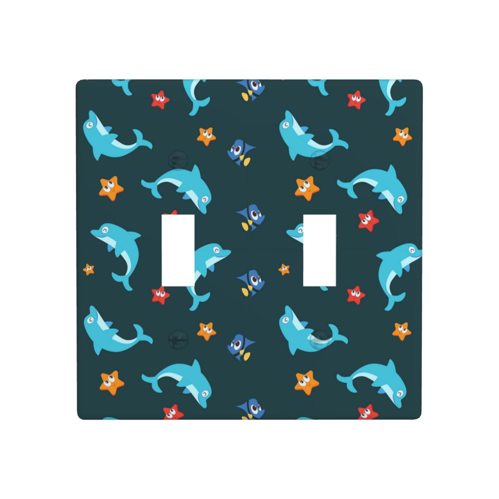 PAYOHTO Toggle Light Switch Wall Plate Cute Dolphin and Clown Fish Sea ...