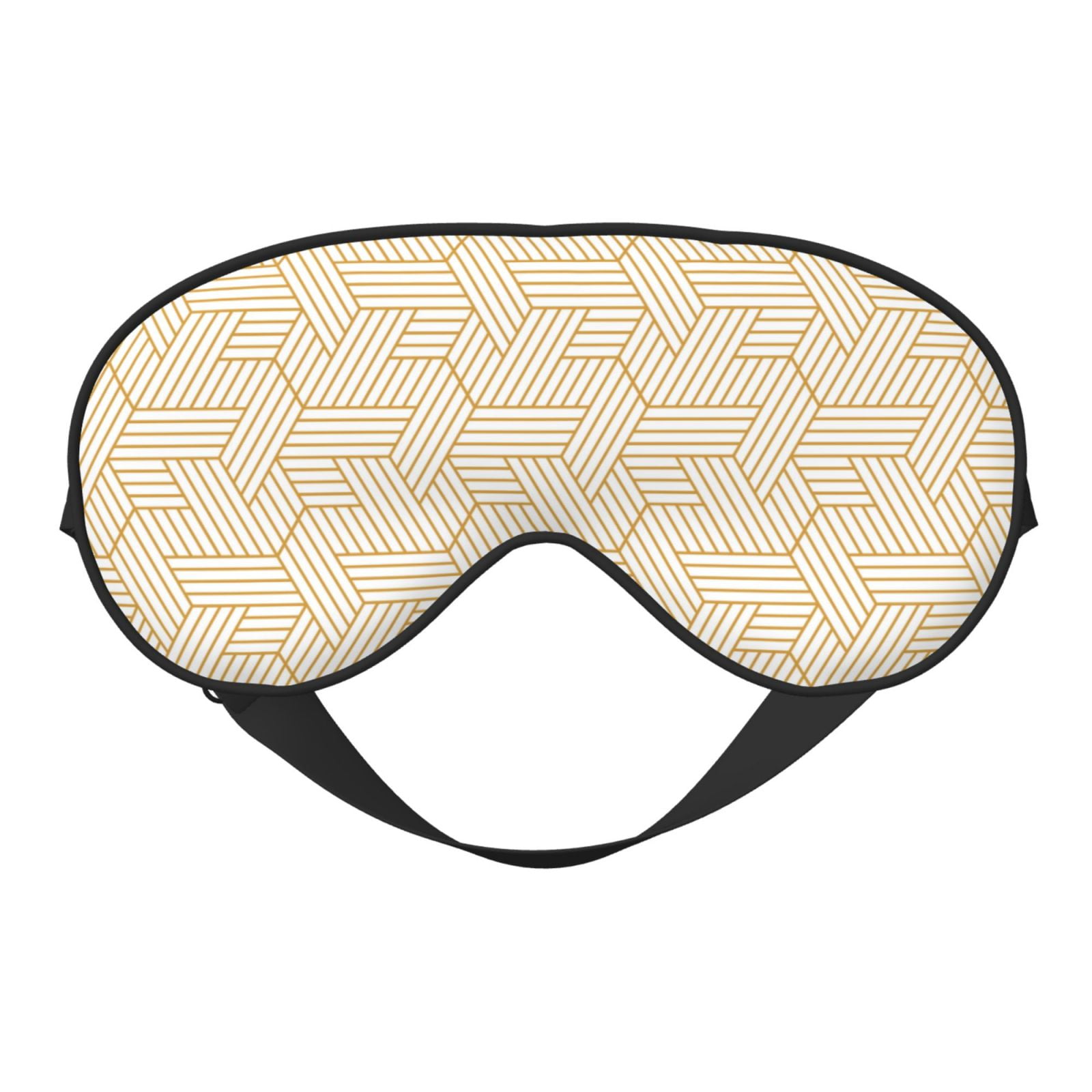 PAYOHTO White Gold Simple Lattice Soft Sleep Mask Comfort Pure Silk Eye ...