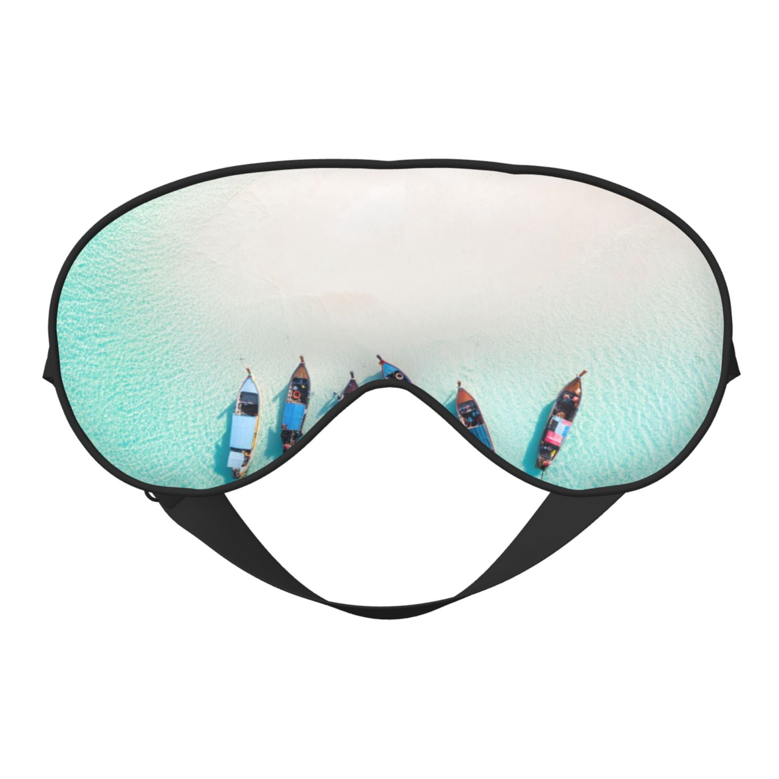 PAYOHTO White Sand Beach and Boats Soft Sleep Mask Comfort Pure Silk ...