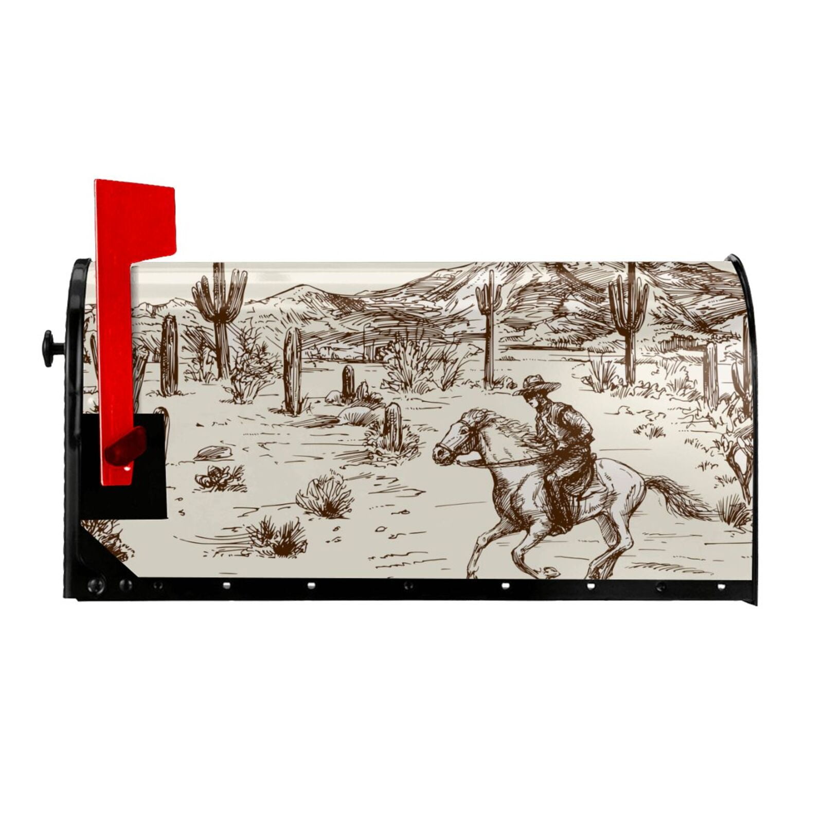 PAYOHTO Wild West Desert Cowboy Mailbox Covers Magnetic Large Oversized ...