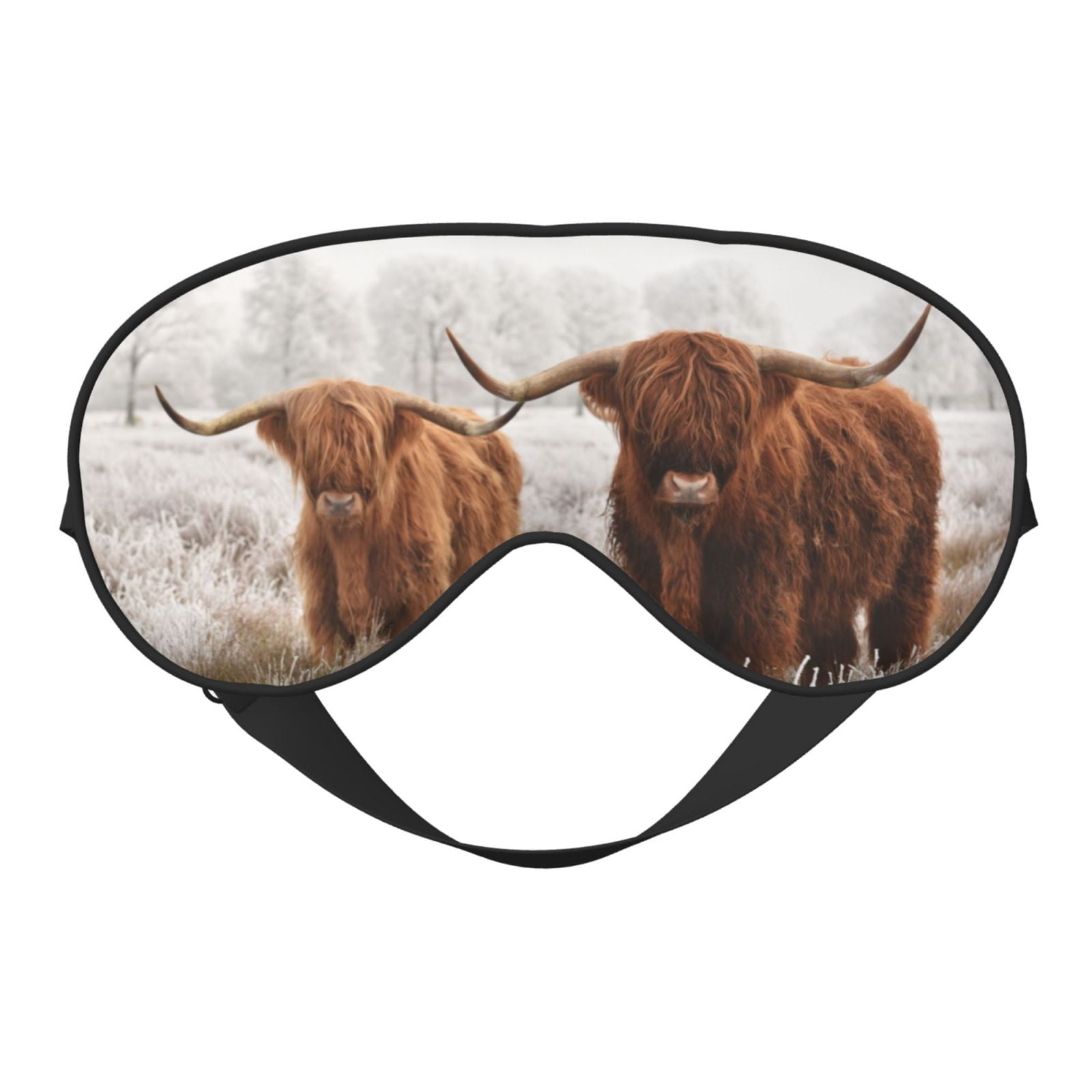 PAYOHTO Winter Snow Scottish Highland Cow Soft Sleep Mask Comfort Pure ...