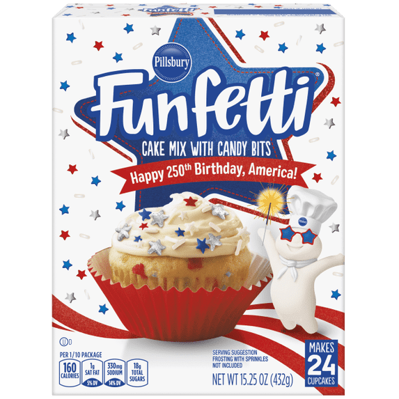 Pillsbury Funfetti Stars and Stripes Cake Mix 15.25 oz - Walmart.com