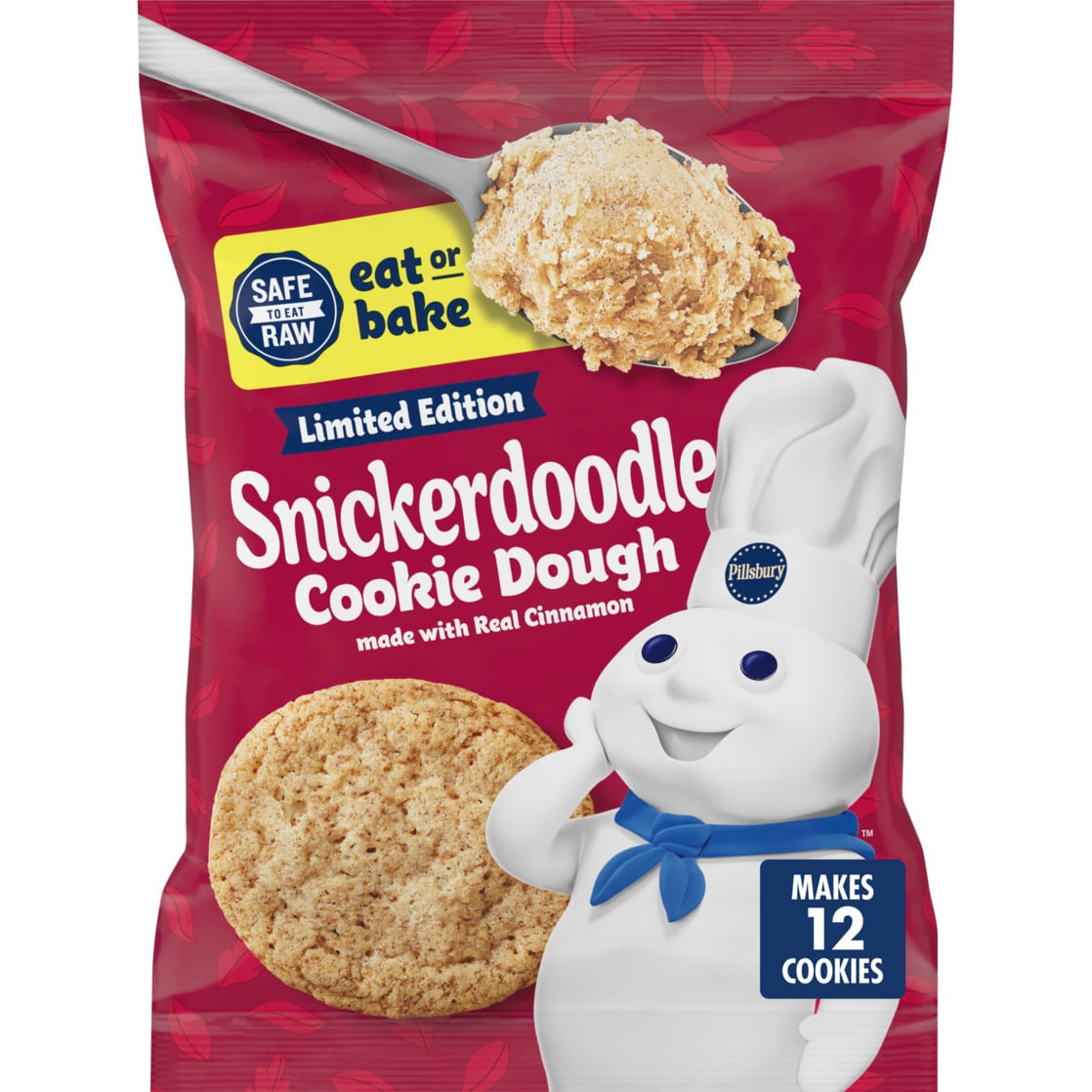 Pillsbury Ready to Bake! Snickerdoodle Cookie Dough, 12 Big Cookies, 14 oz - Walmart.com
