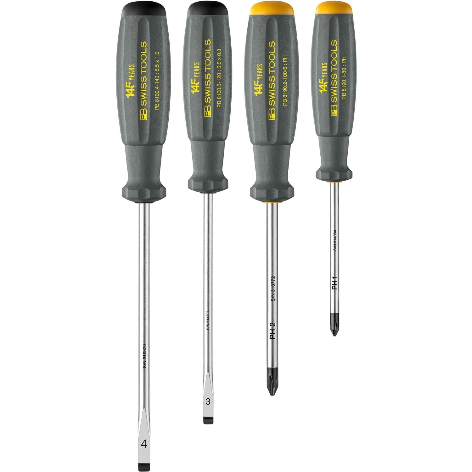 PB Swiss 8267.145 Y SwissGrip Screwdriver Set, Slotted & Phillips ...