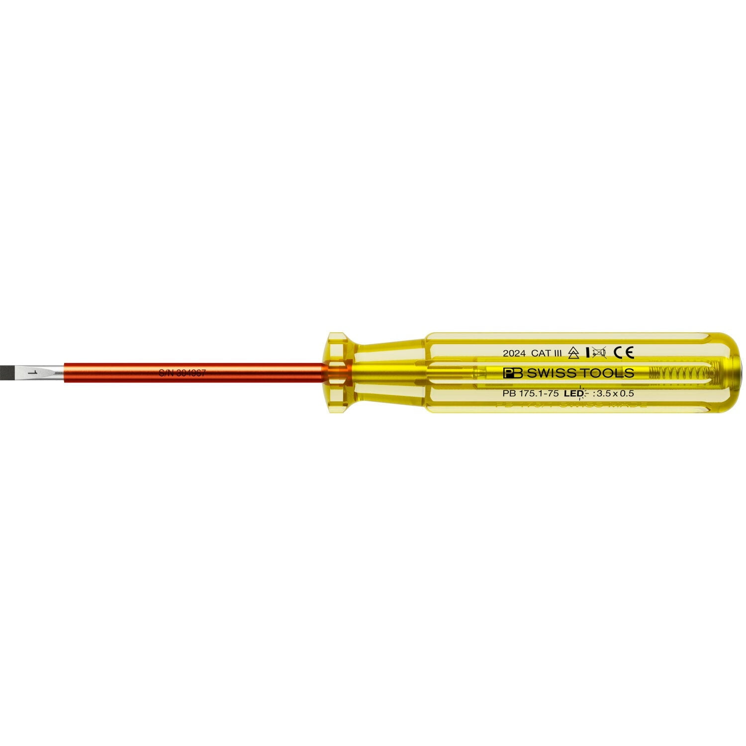 PB Swiss PB 175.1-75 LED 100-250 VAC Phase Tester & Slotted Screwdriver ...