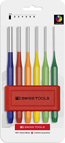 PB Swiss Tools Pin Punch Set PB 755.BL RB CN | 100% Swiss Made | 6-Piece Drift Punch Set RainBow ...