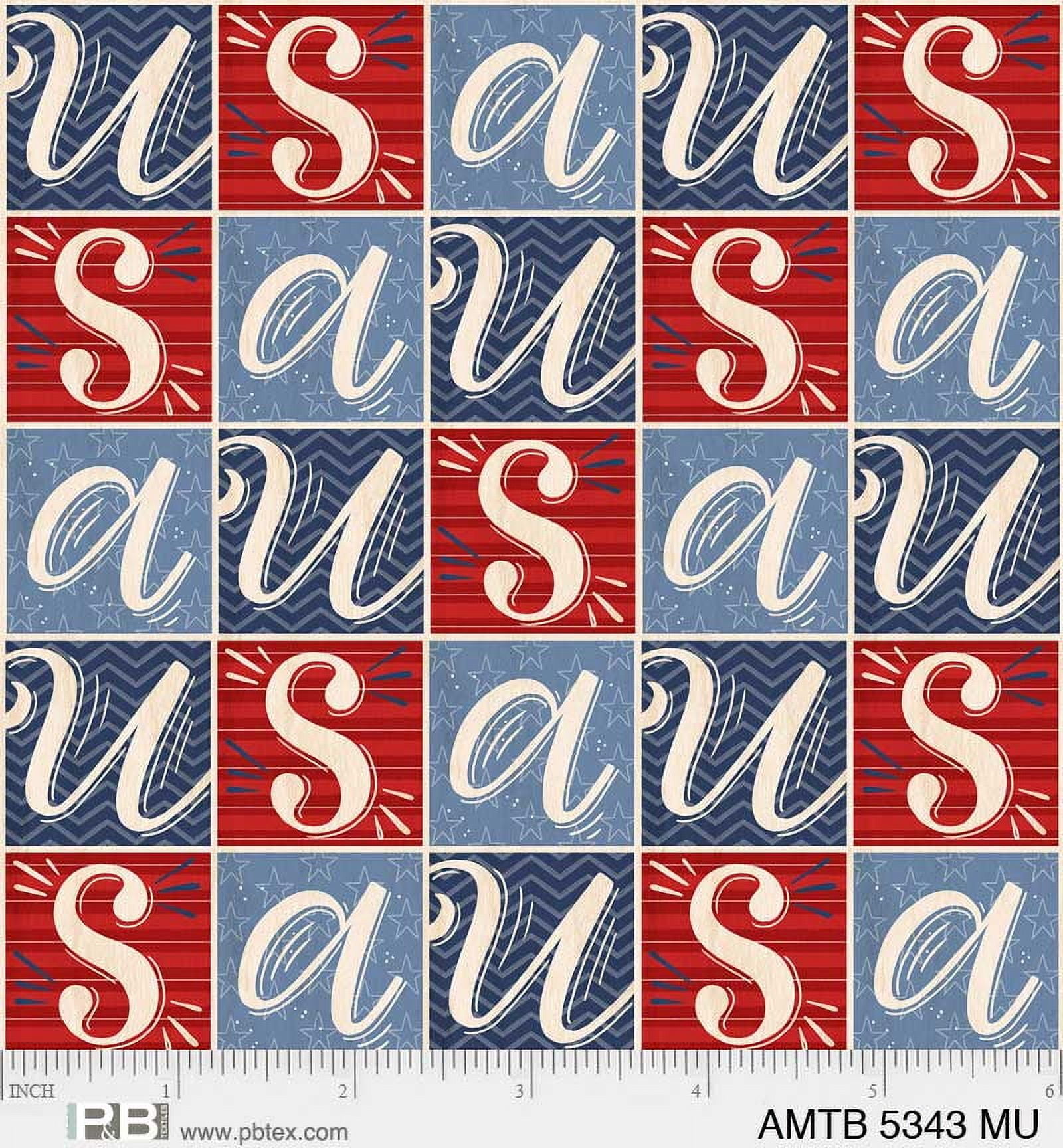 PB Textiles Stars and Sprigs on Blue America the Beautiful Patriotic Americana Fourth of July ...