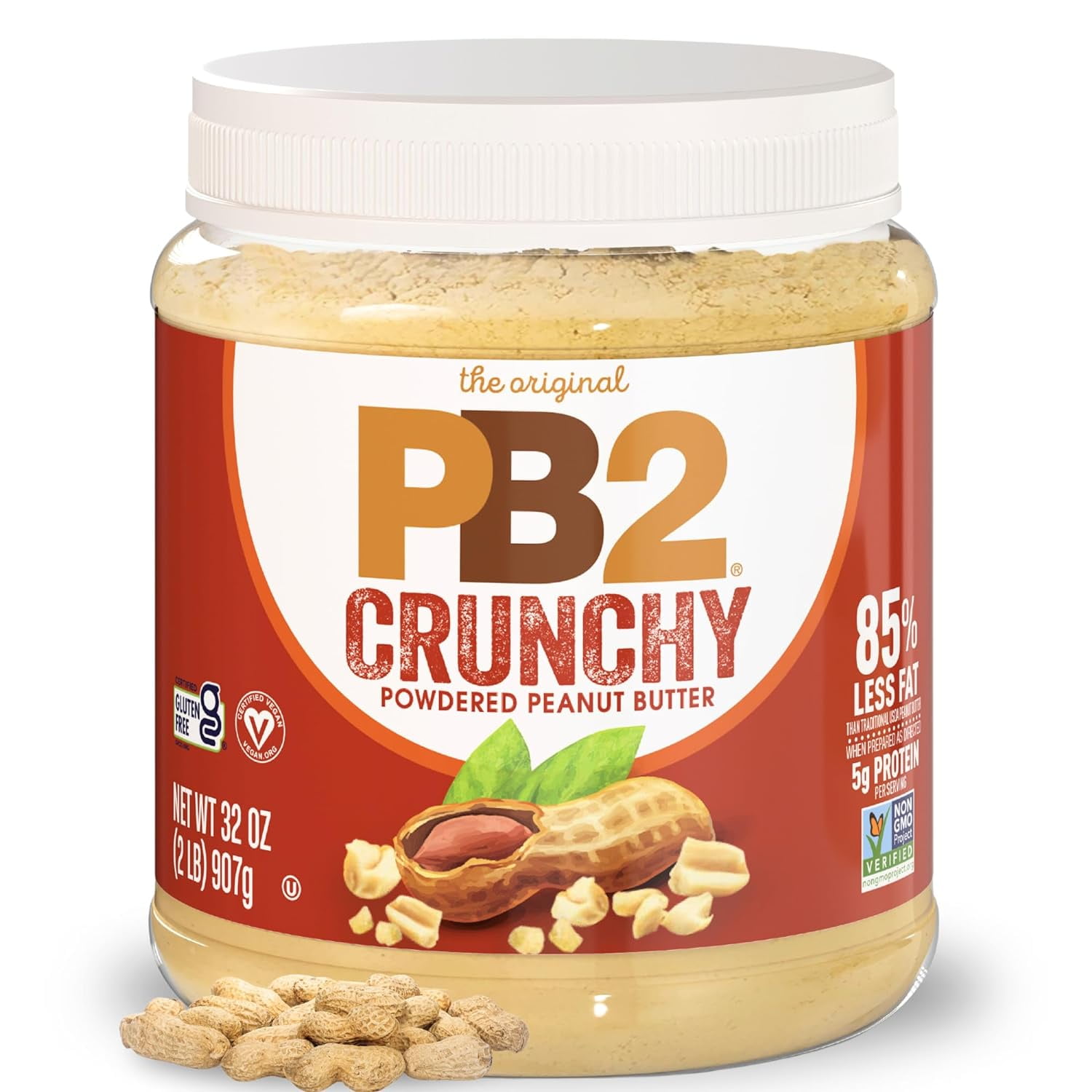 PB2 Crunchy Powdered Peanut Butter - Low Calorie, Gluten-Free Peanut ...