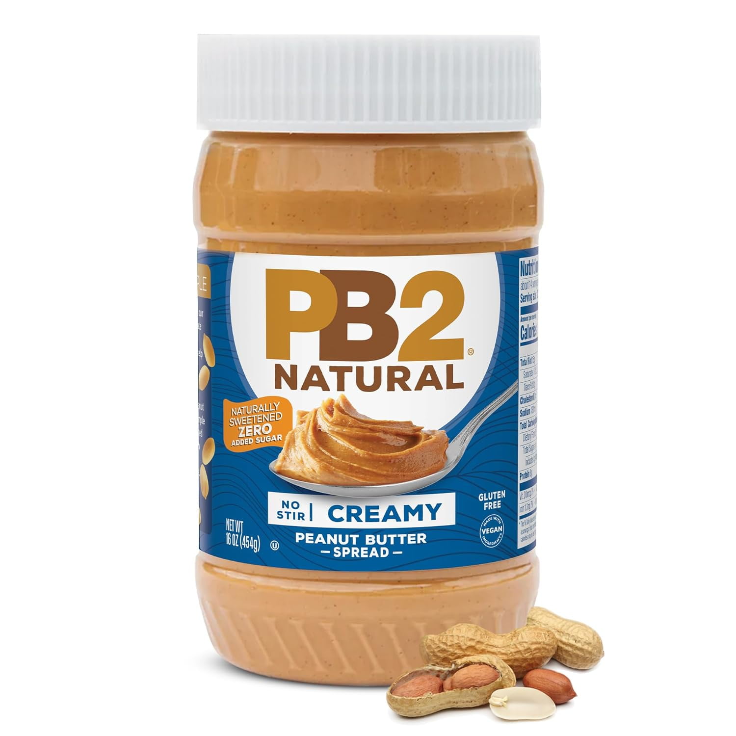 PB2 Natural Creamy Peanut Butter | All Natural Peanut Butter Spread, No ...
