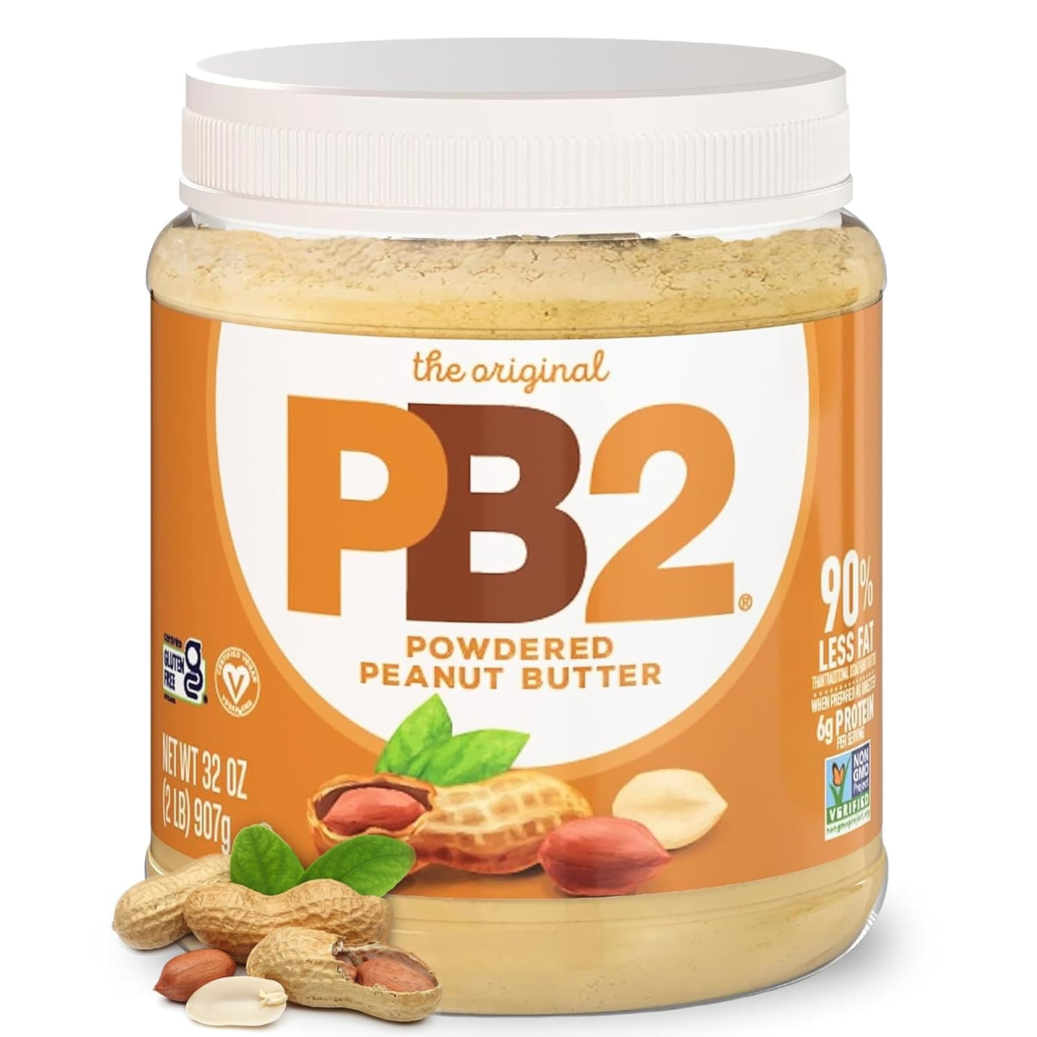PB2 Powdered Peanut Butter - Gluten-Free, 6g Protein, 60 Calories ...