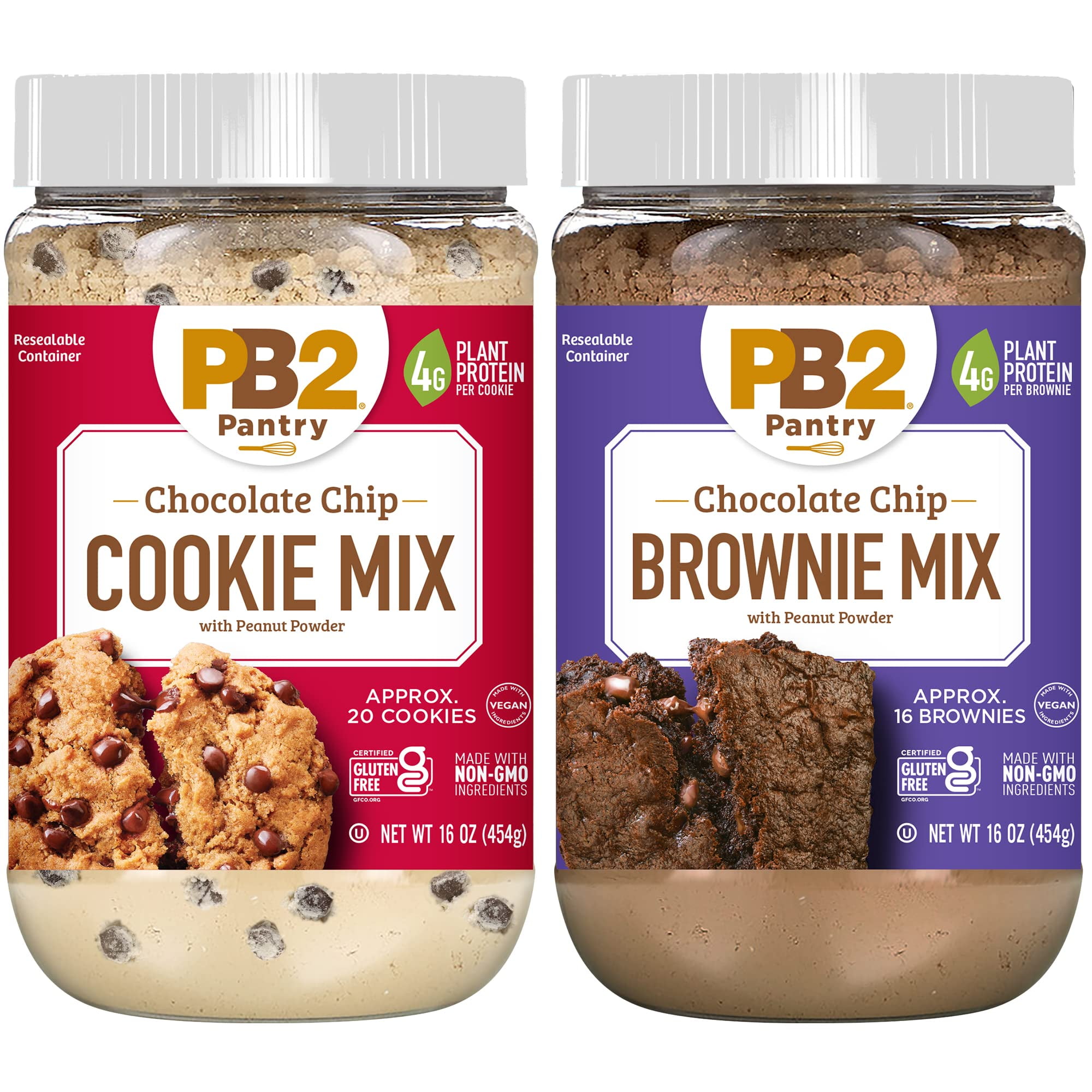 PB2 Pantry Chocolate Chip IEF31 Cookie and Brownie Mix, Gluten Free ...