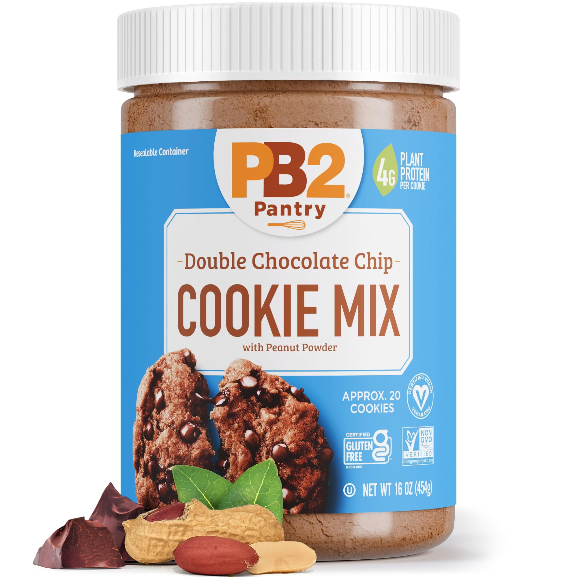 PB2 Pantry Double Chocolate OKA4 Chip Cookie Mix - 16oz Jar | Certified ...