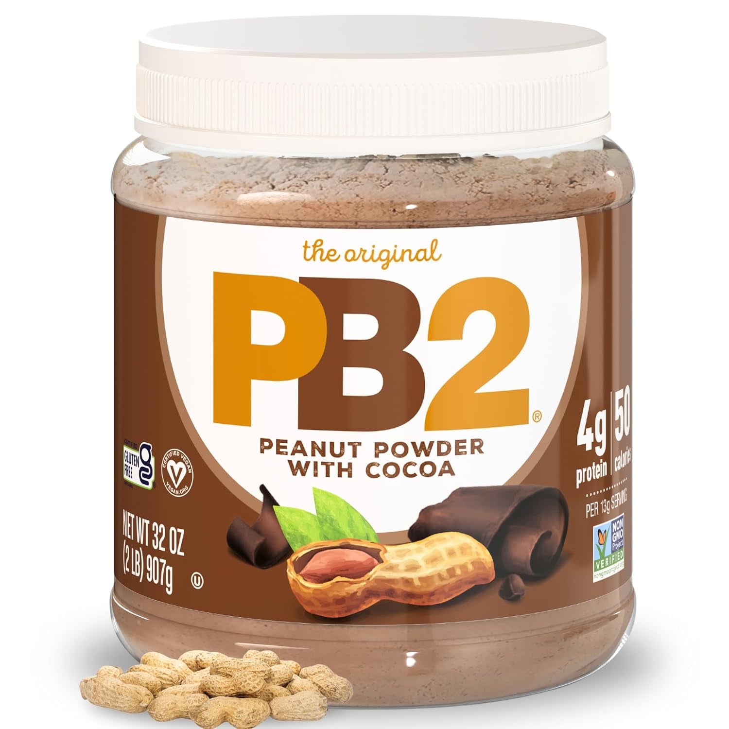 PB2 Chocolate Peanut Butter Spread - 4g Protein, 90% Less Fat, Gluten ...