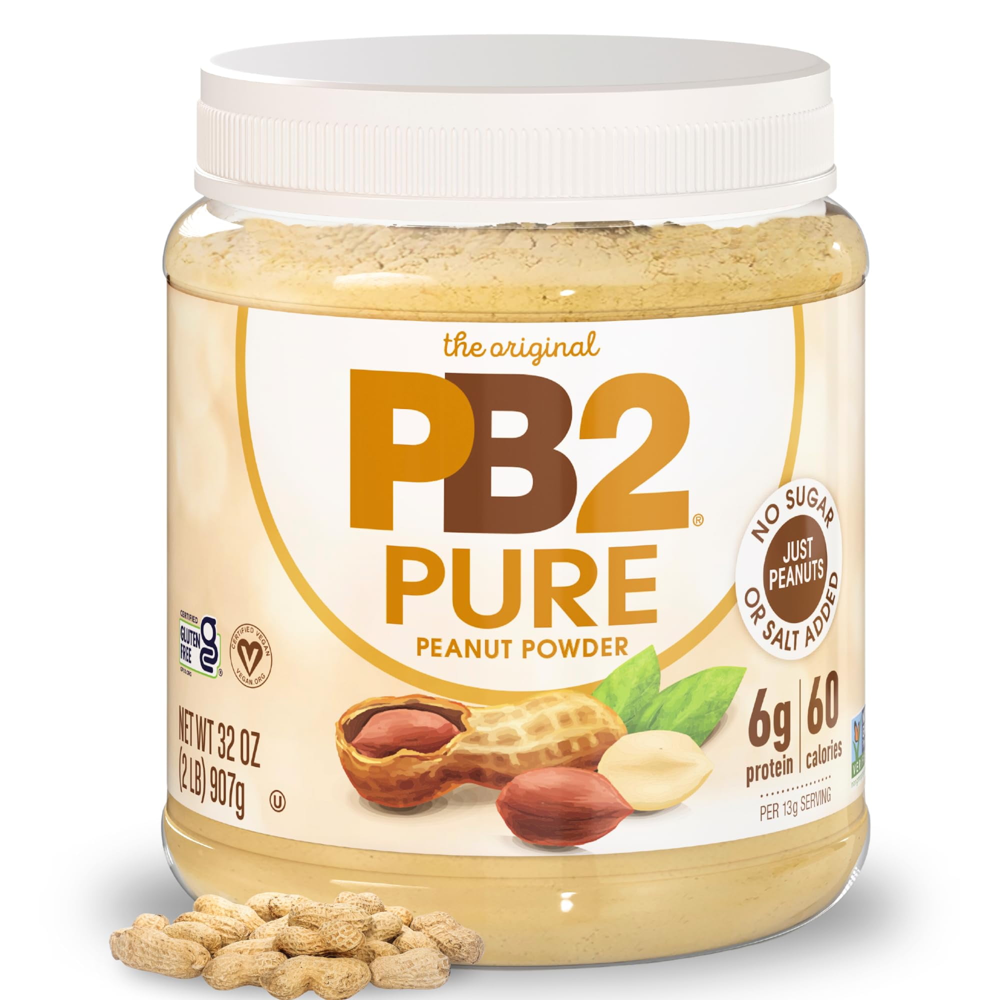 PB2 Pure Peanut Butter Powder - BSL1 [2 lb/32 oz Jar] - No Added Sugar ...