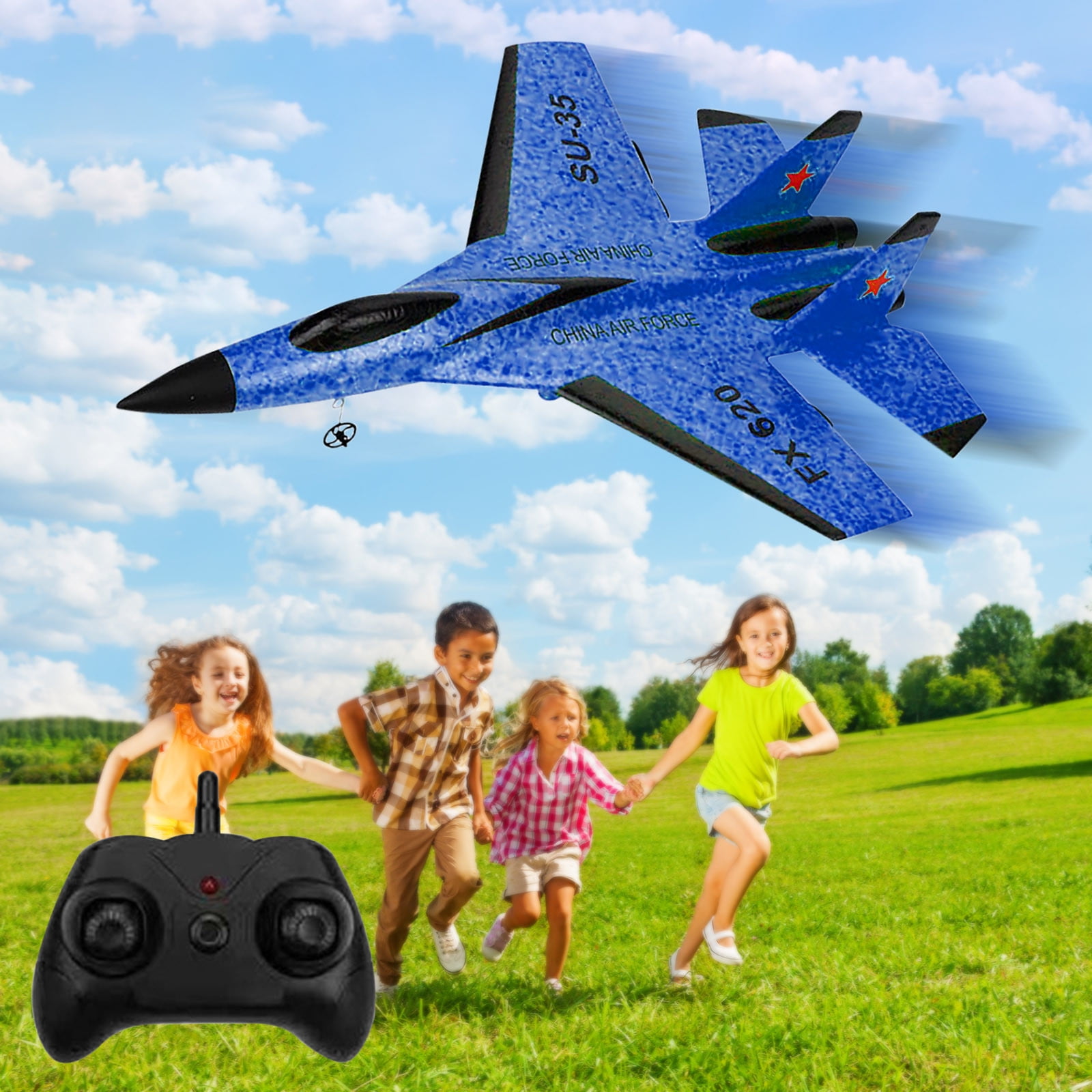 PBAZIH 2025 New RC Fighter Plane with Lights, 2.4GHz Remote Control ...