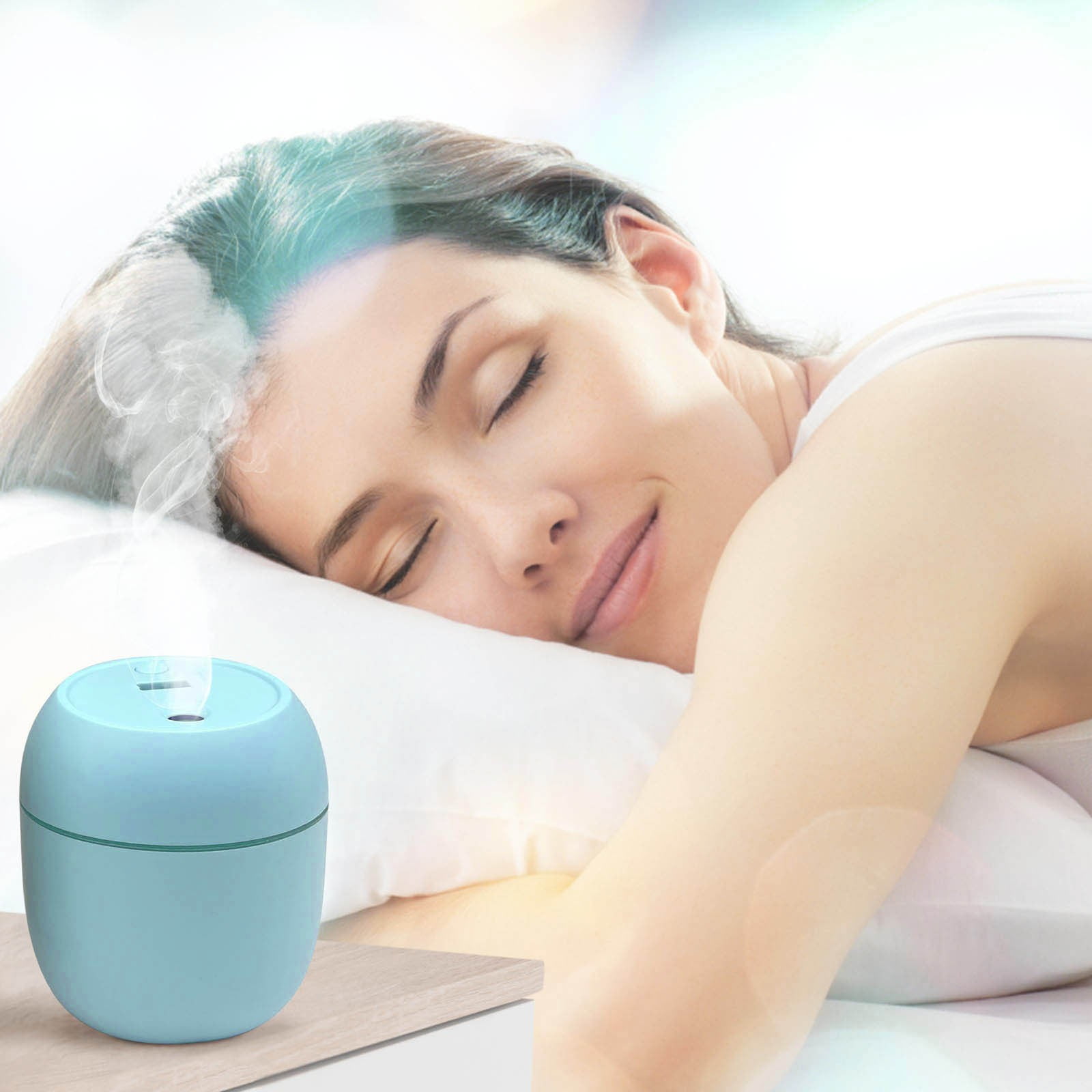 PBAZIH 250ml Portable Humidifier with 7 LED Colors, Dual Mist Mode ...