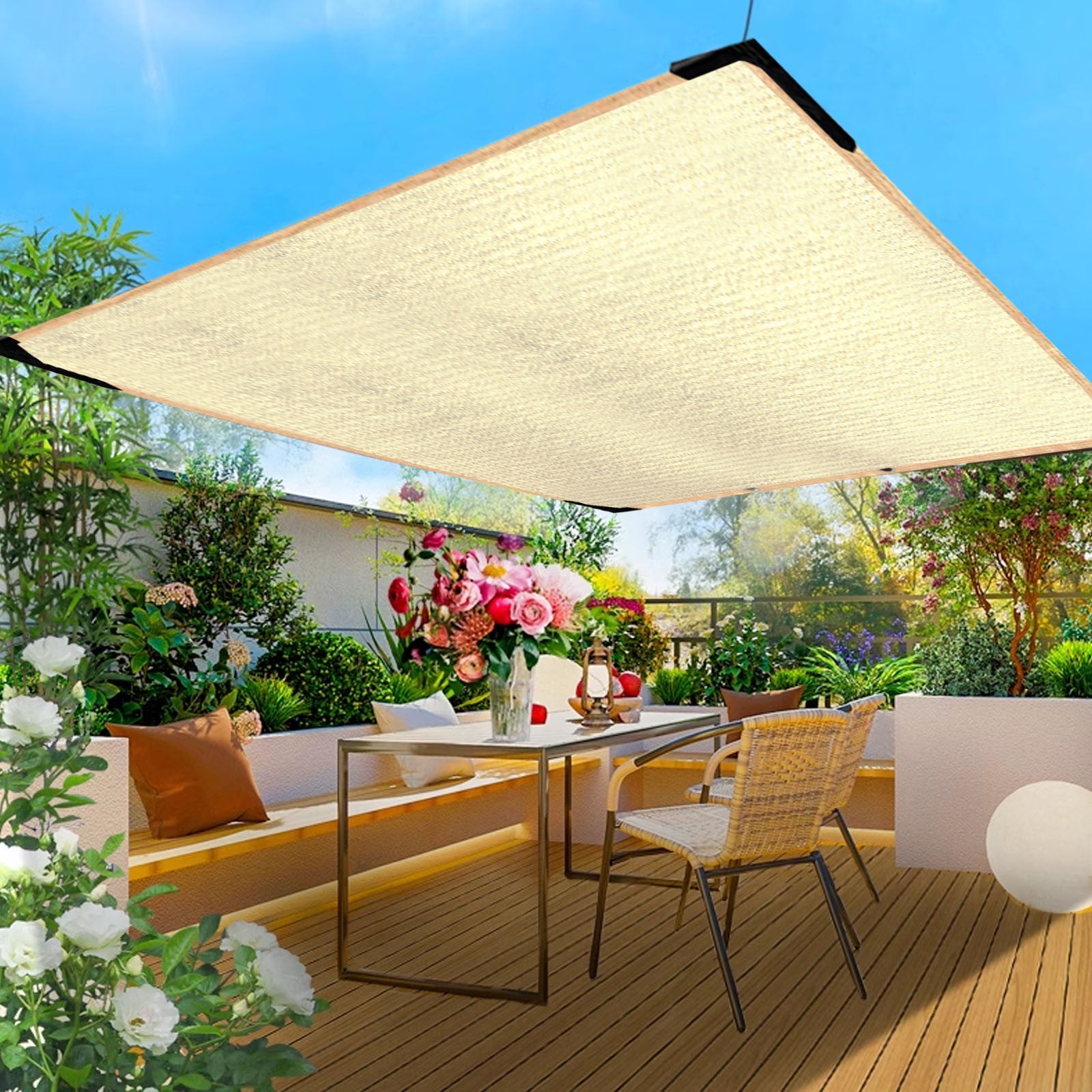 PBAZIH Beige Multi-purpose Sun Shading Net, Thickened Outdoor Heat ...