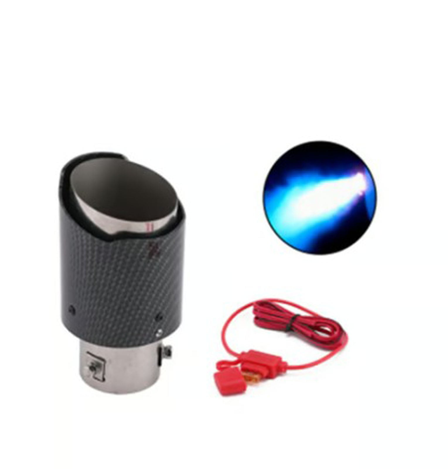 PBAZIH Car Flame Effect LED Light, Stainless Steel Exhaust Pipe ...