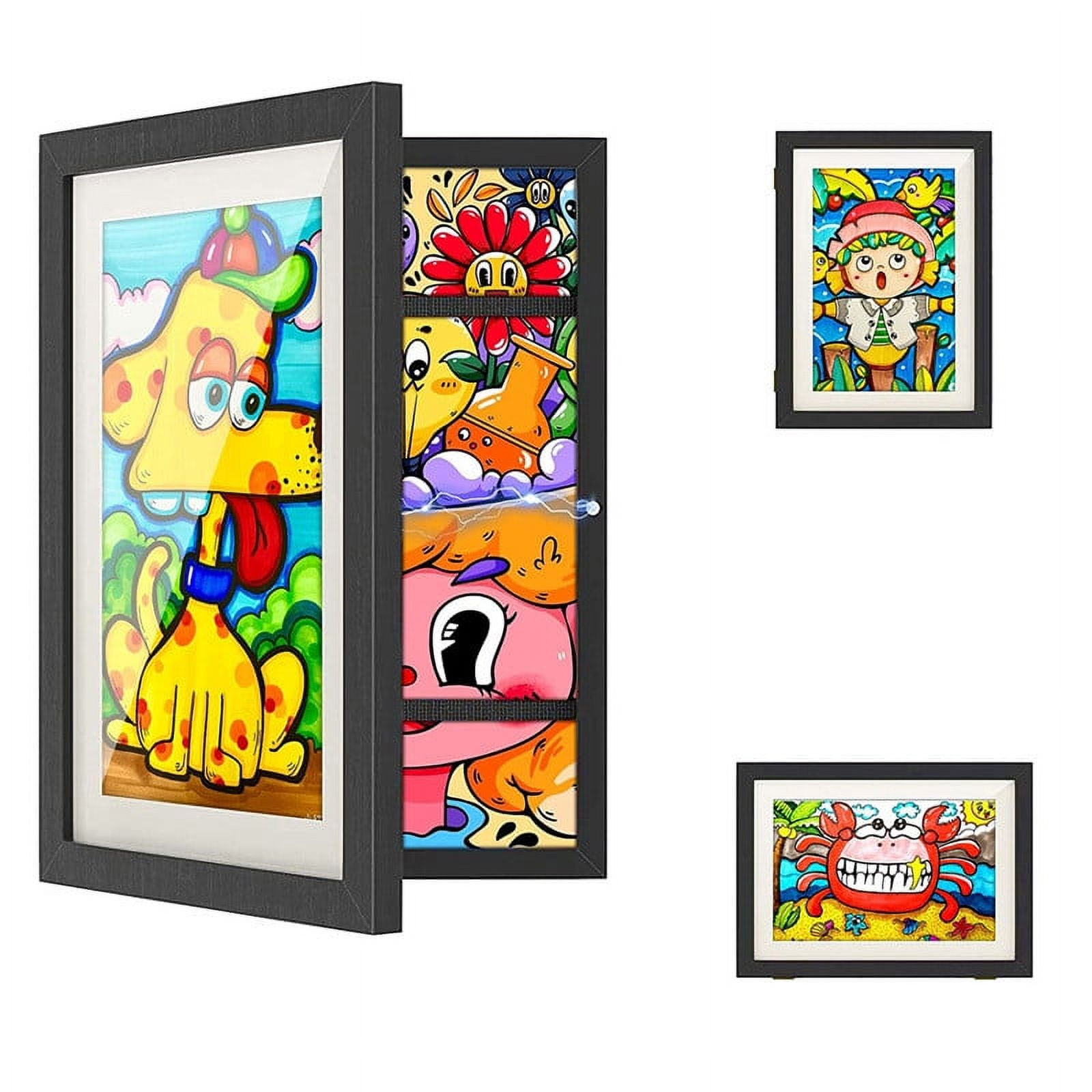 PBAZIH Children’s Flip Frame Picture Frame with Storage for Drawing ...