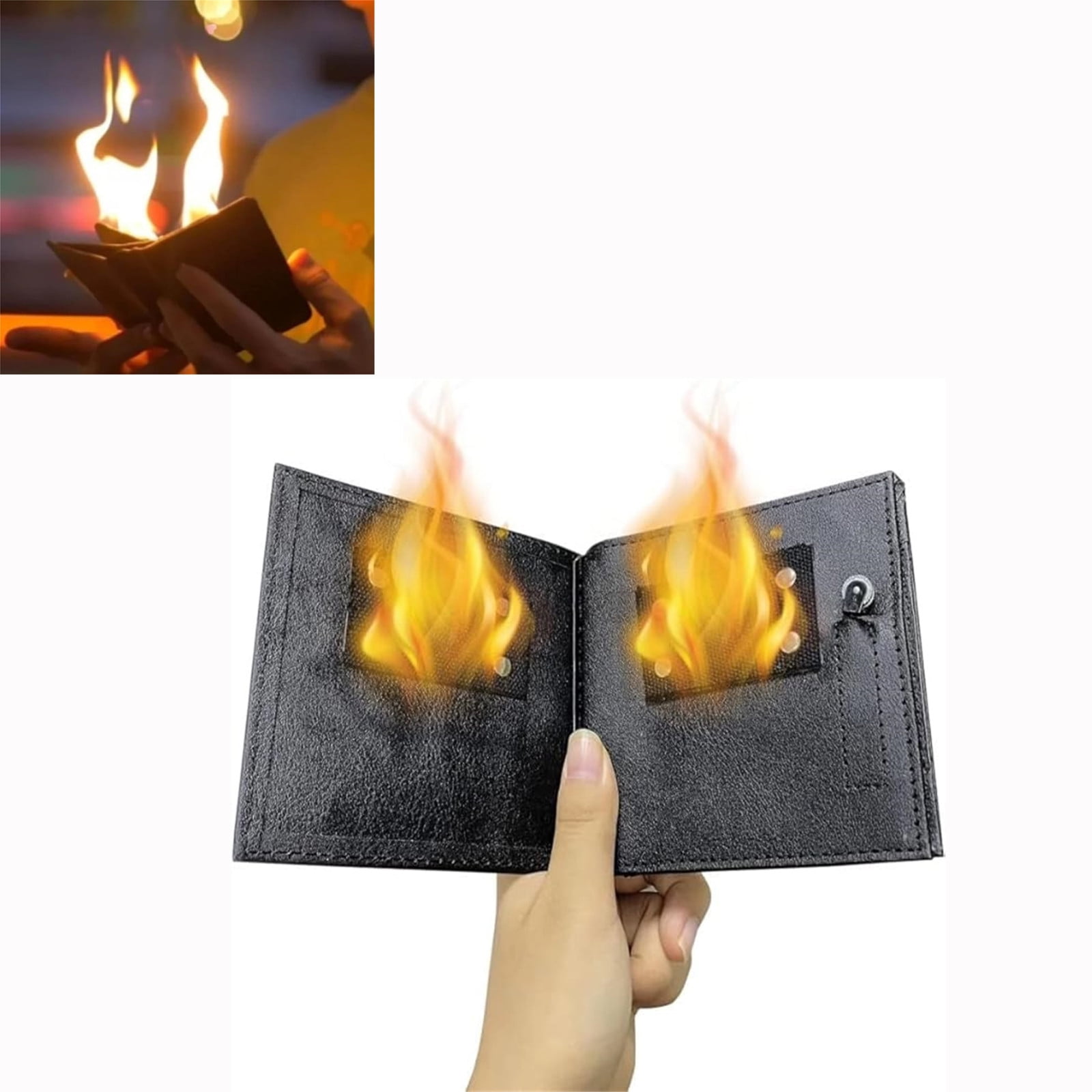 PBAZIH Magician’s Fire Wallet Trick Prop, Flame Wallet for Stage and ...