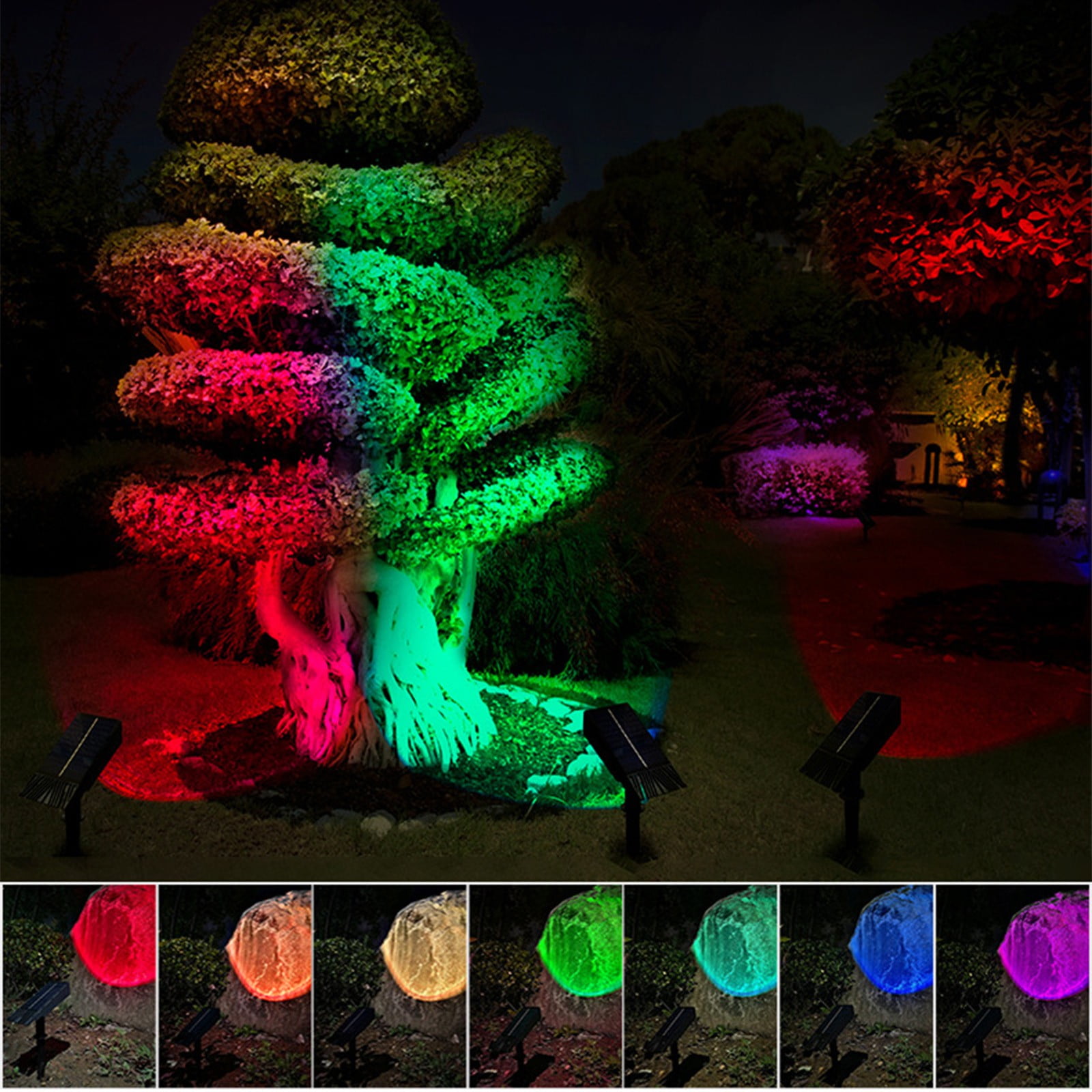 PBAZIH Outdoor LED Garden Courtyard Lighting, Solar Powered Tree and ...
