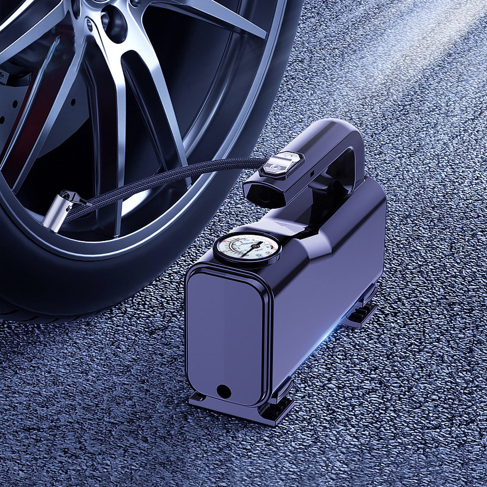 PBAZIH Portable Tire Inflator with A-ir Compressor 12V Auto Tire Pump with Pressure Gauge ...