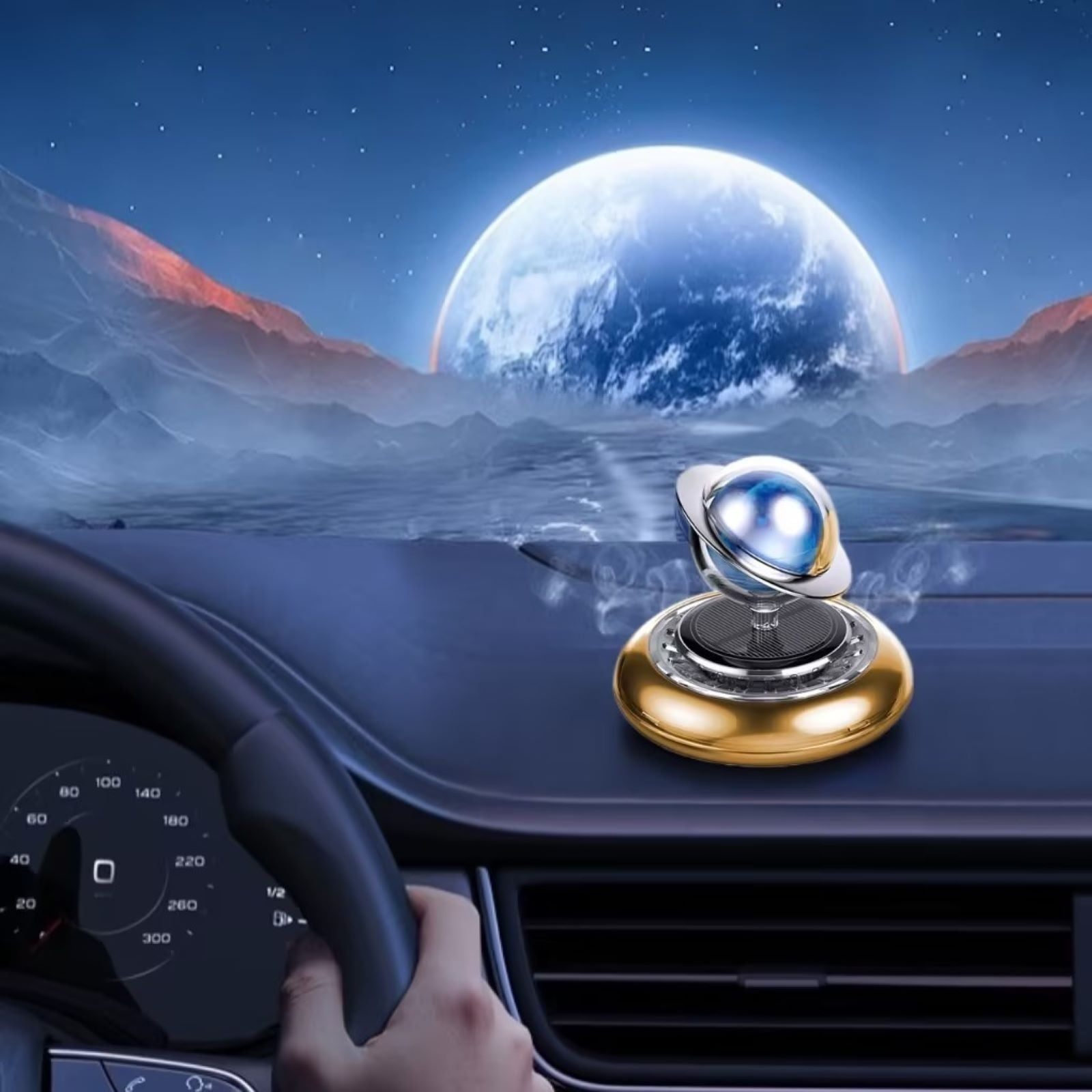 PBAZIH Solar Car Mounted Aroma Perfume Rotating Turbine Accessory ...