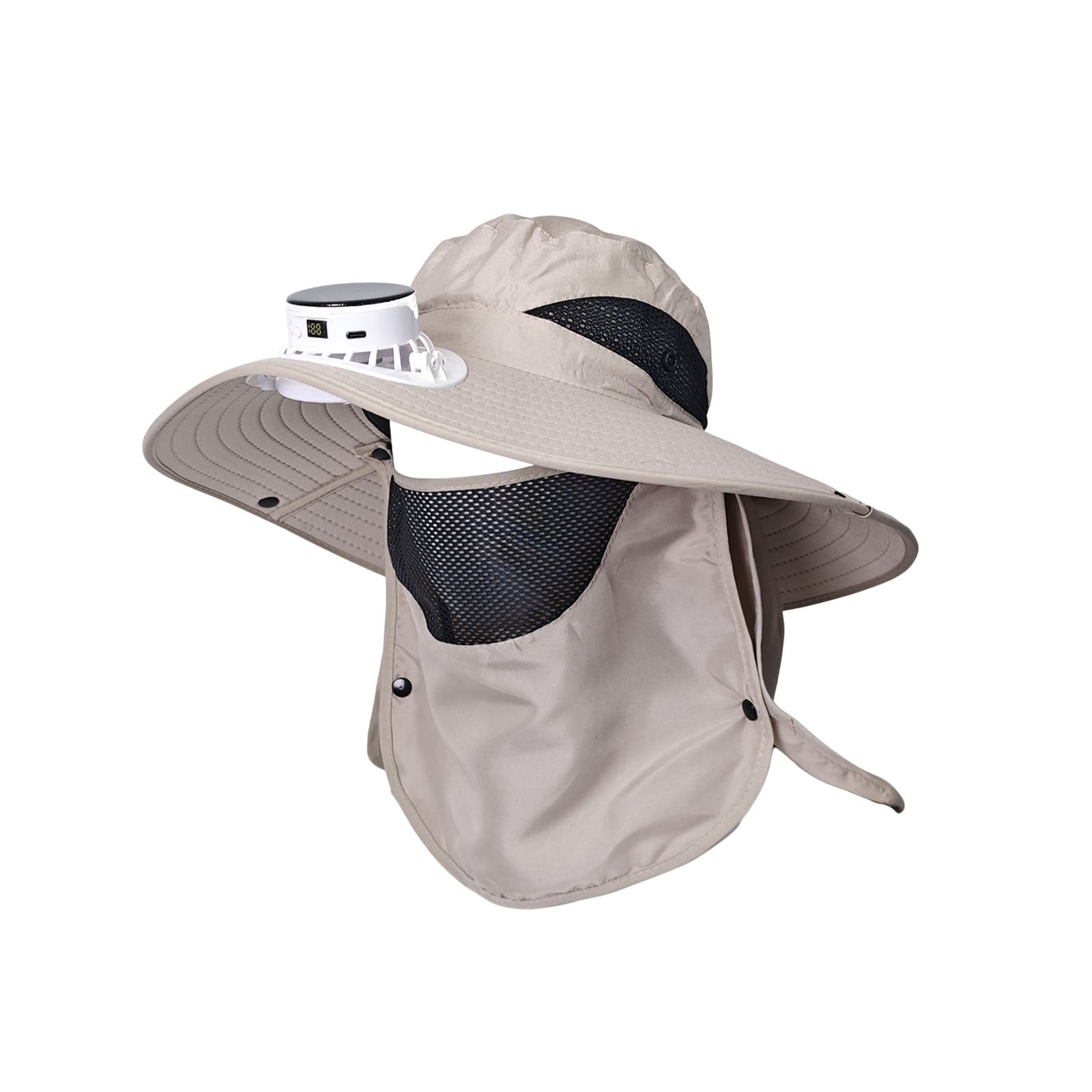 PBAZIH Solar-Powered Mini Fan Sun Hat with USB Rechargeable Battery ...