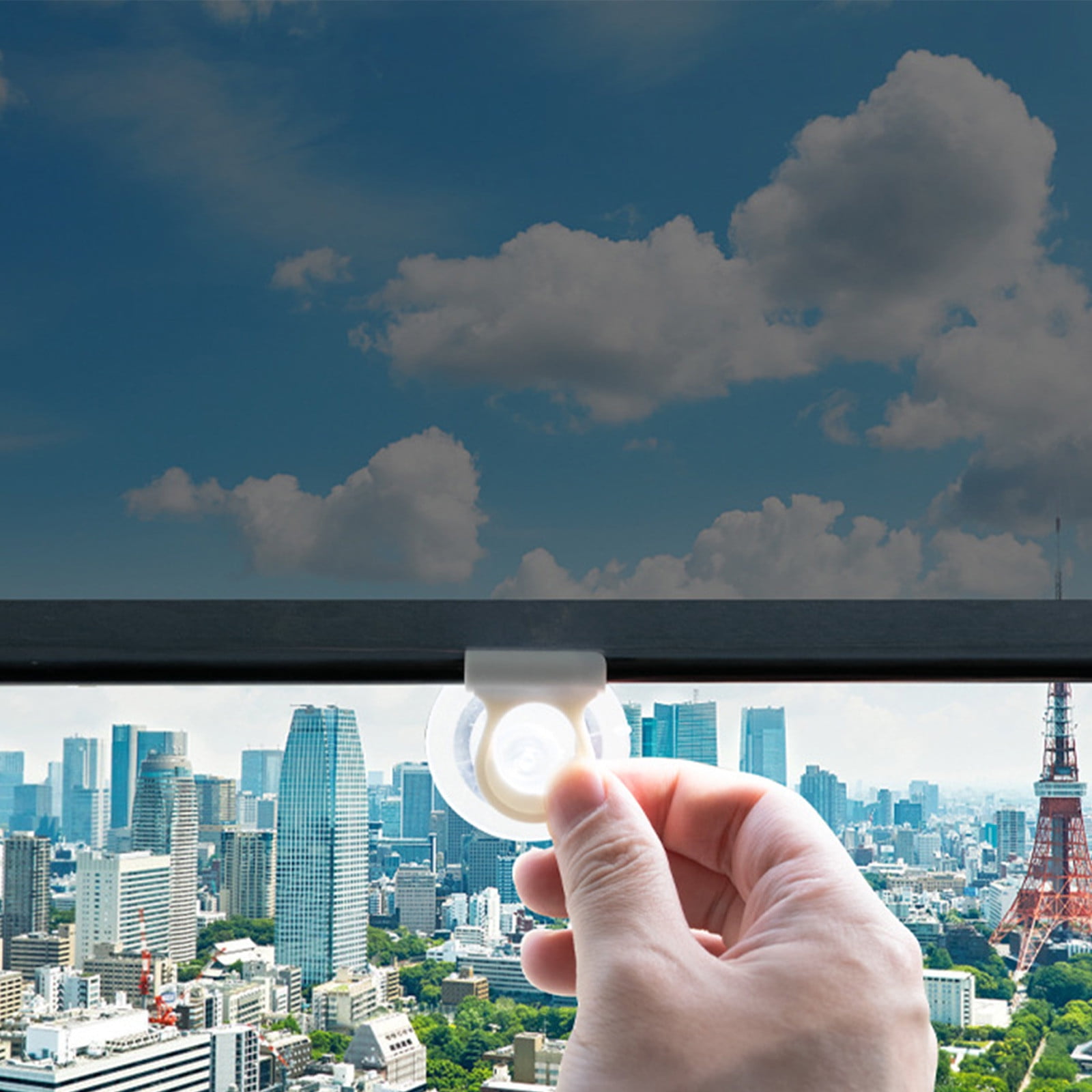 PBAZIH Summer Sun Protection Roller Blinds, Heat Insulation for Home and Office, Stretchable ...