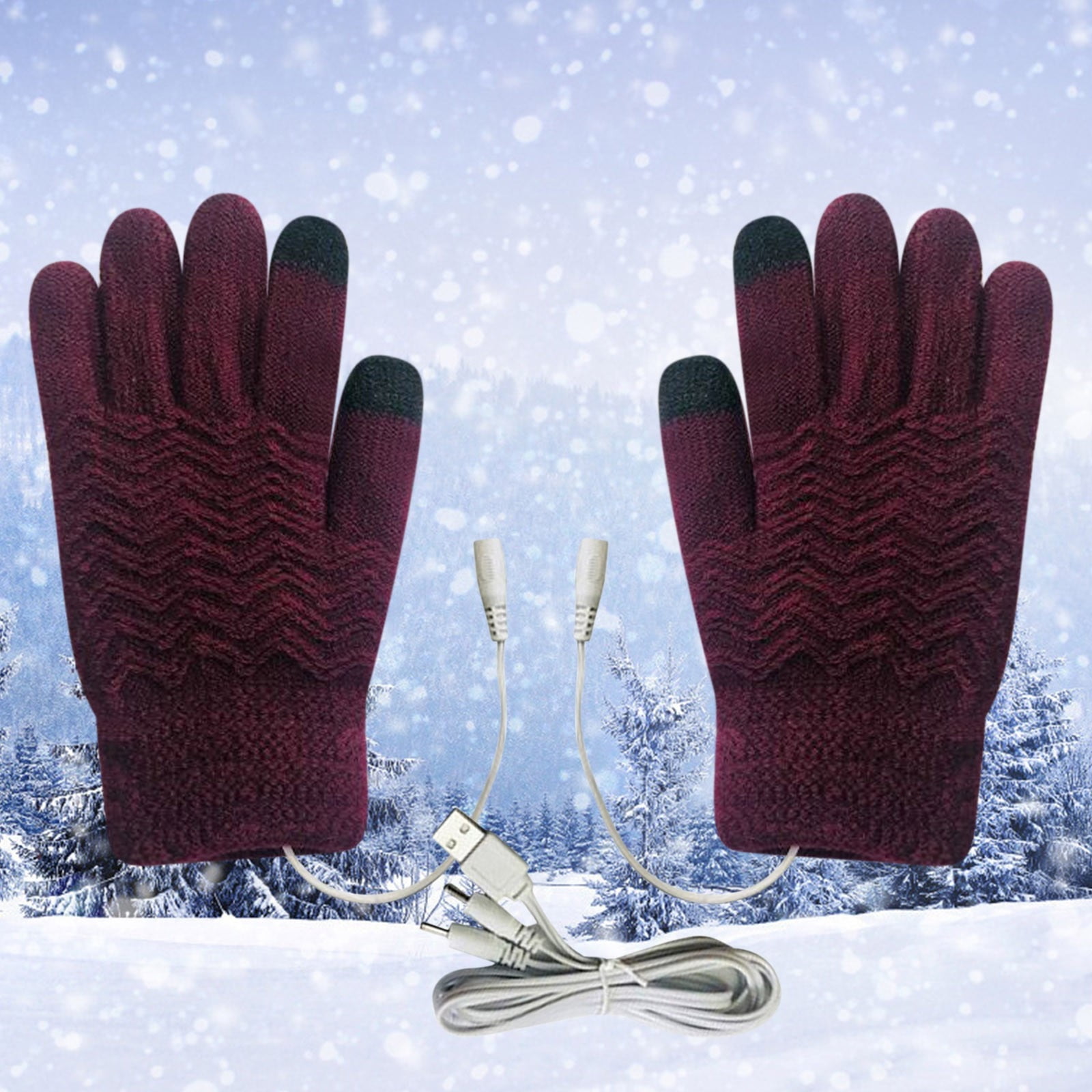 PBAZIH USB Heated Gloves for Women, Rechargeable Heated Mittens with ...