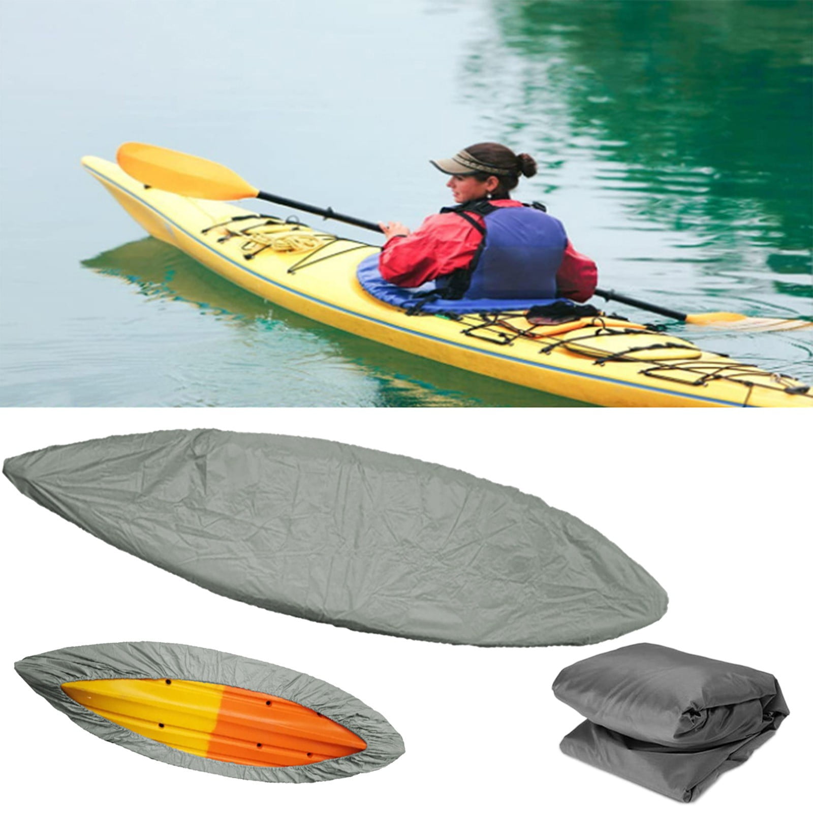 PBAZIH Waterproof Kayak Cover, Canoe Cover, Heavy Duty Protection, UV ...