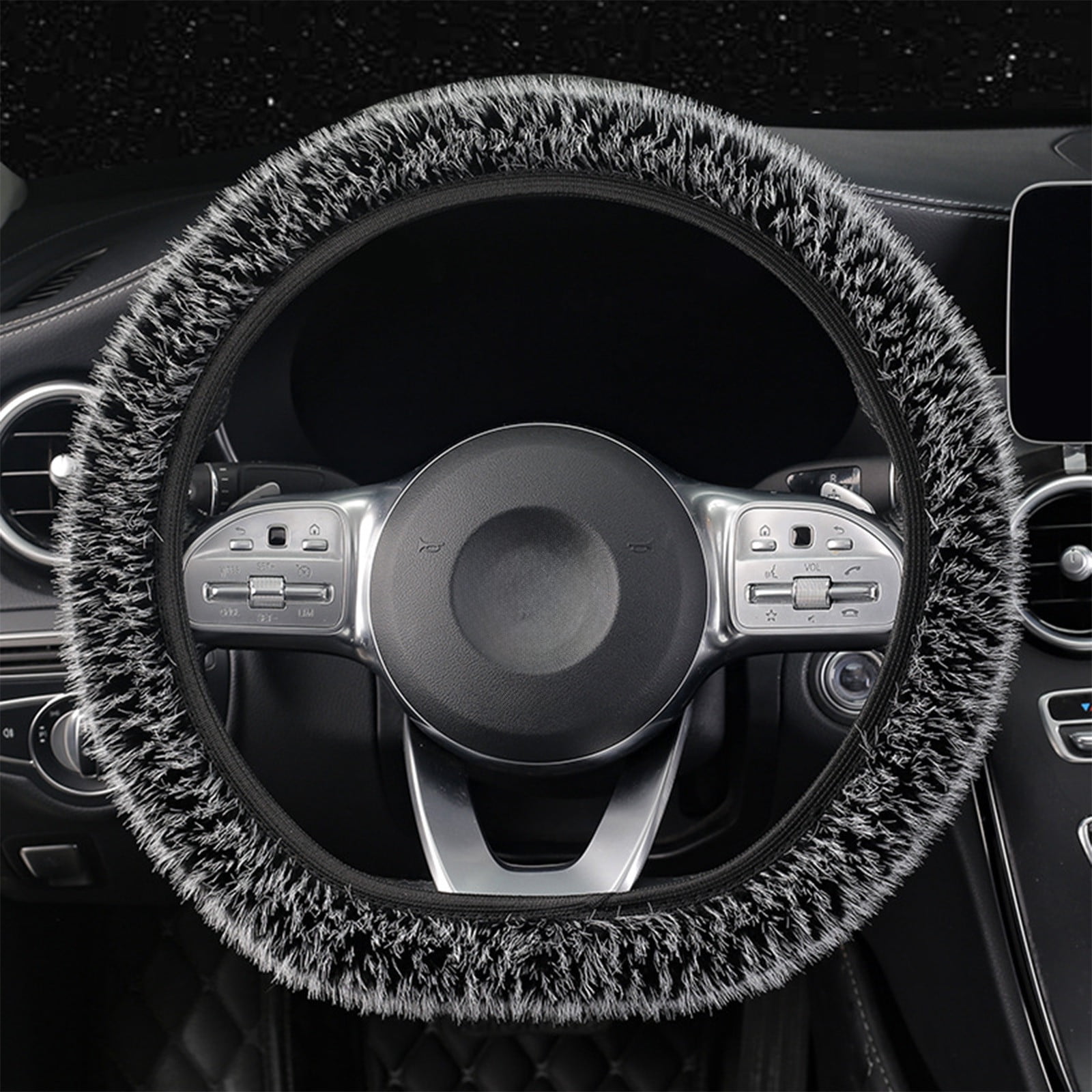 PBAZIH Winter Car Steering Wheel Cover, Plush Inner No Ring Design ...