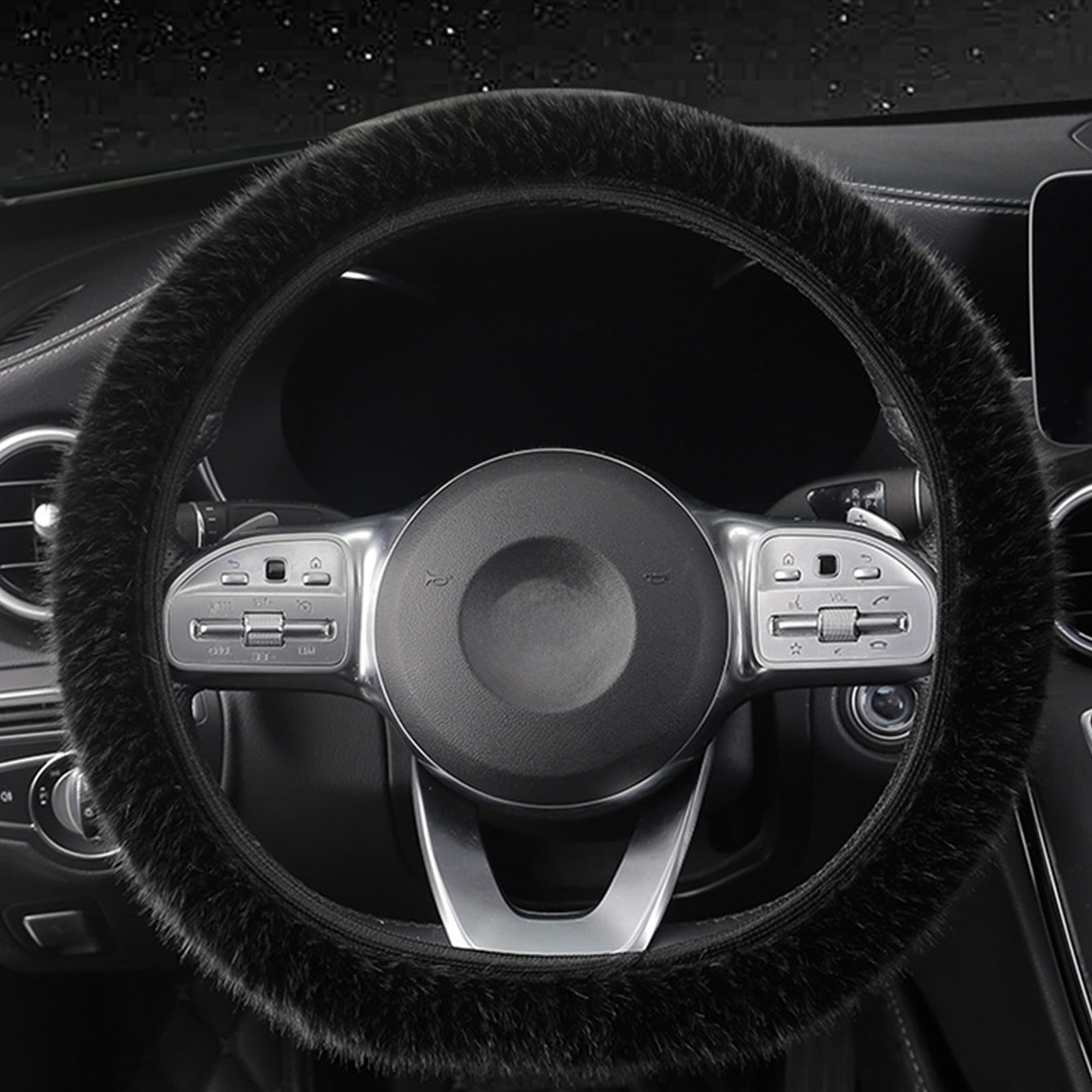 PBAZIH Winter Car Steering Wheel Cover, Plush Inner No Ring Design ...