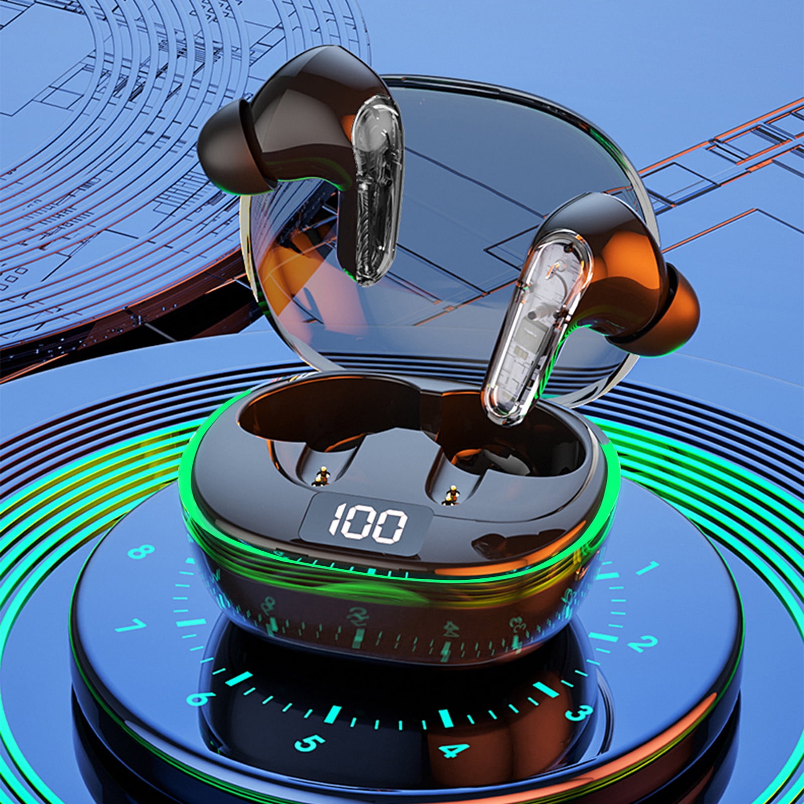 PBAZIH Wireless Bluetooth 5.3 Earbuds, Lightweight In-Ear Headphones with Built-in Microphone ...