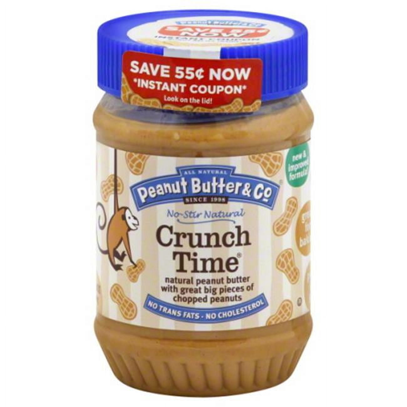 PBCT Crunch Time-16 oz -Pack of 6 - Natural Peanut Butter with Chopped ...