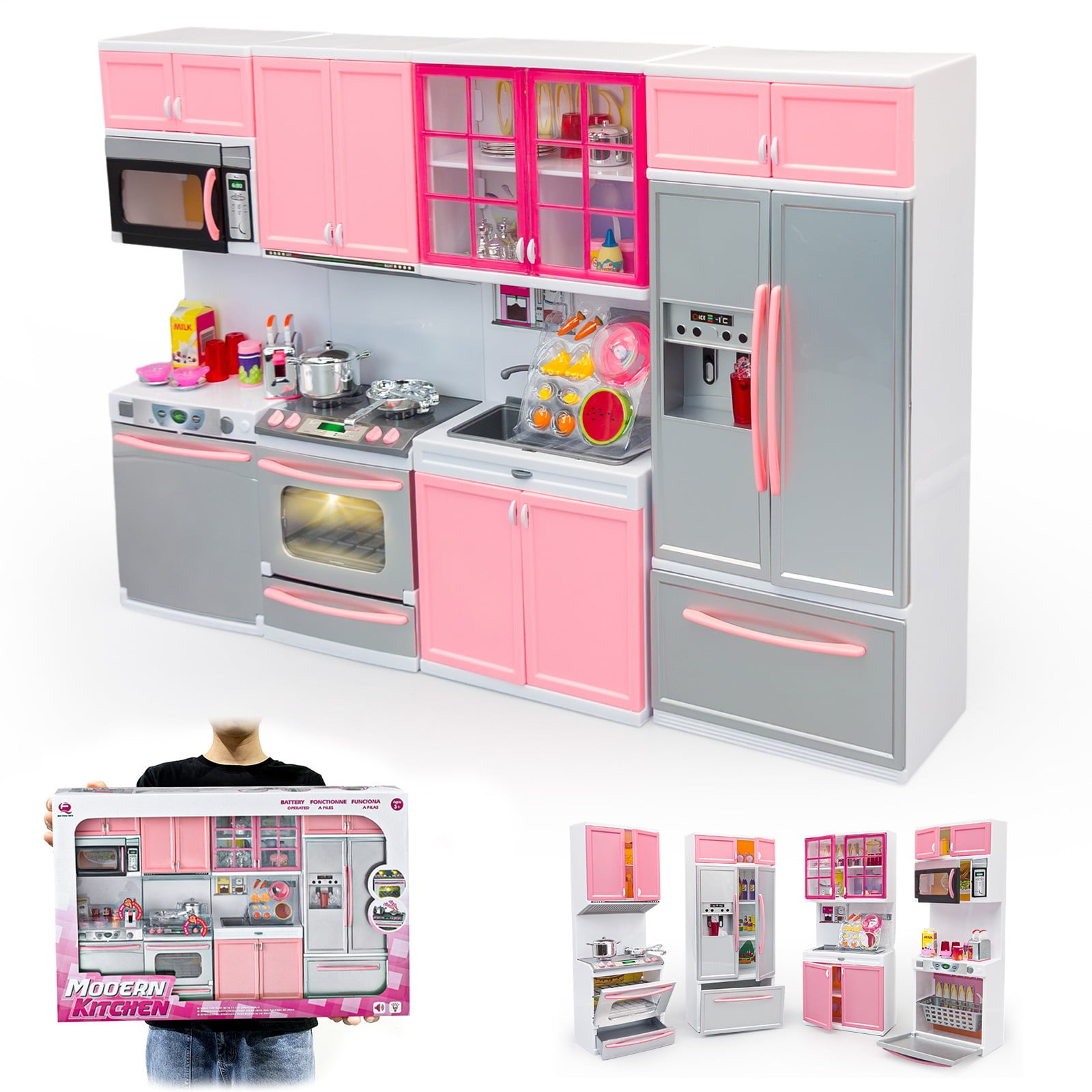 PBFRDSJ Kitchen Playset for Girls, Play Kitchen Toys for Dolls with ...