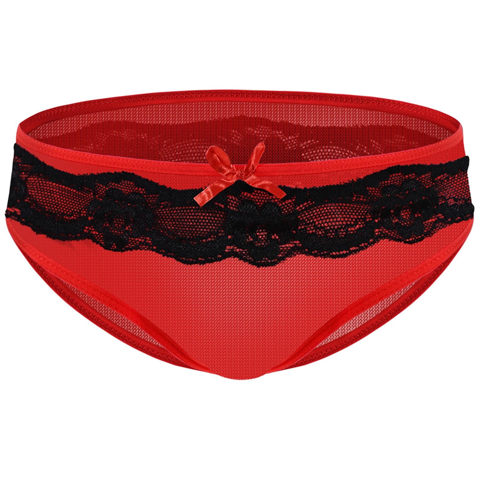 PBFRDSJ Lace Underwear for Men Seamless Sheer Mesh Lace Bikini Brief ...