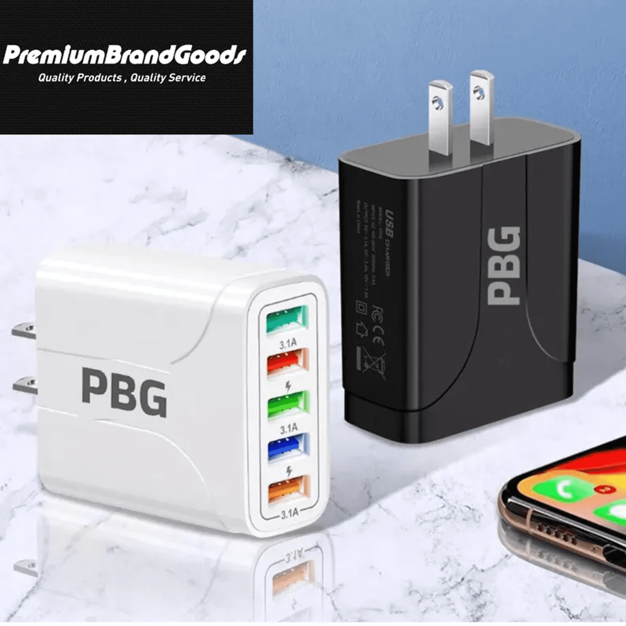 PBG 5 Port Wall Charger Charge 5 Devices at Once![ White ] - Walmart.com