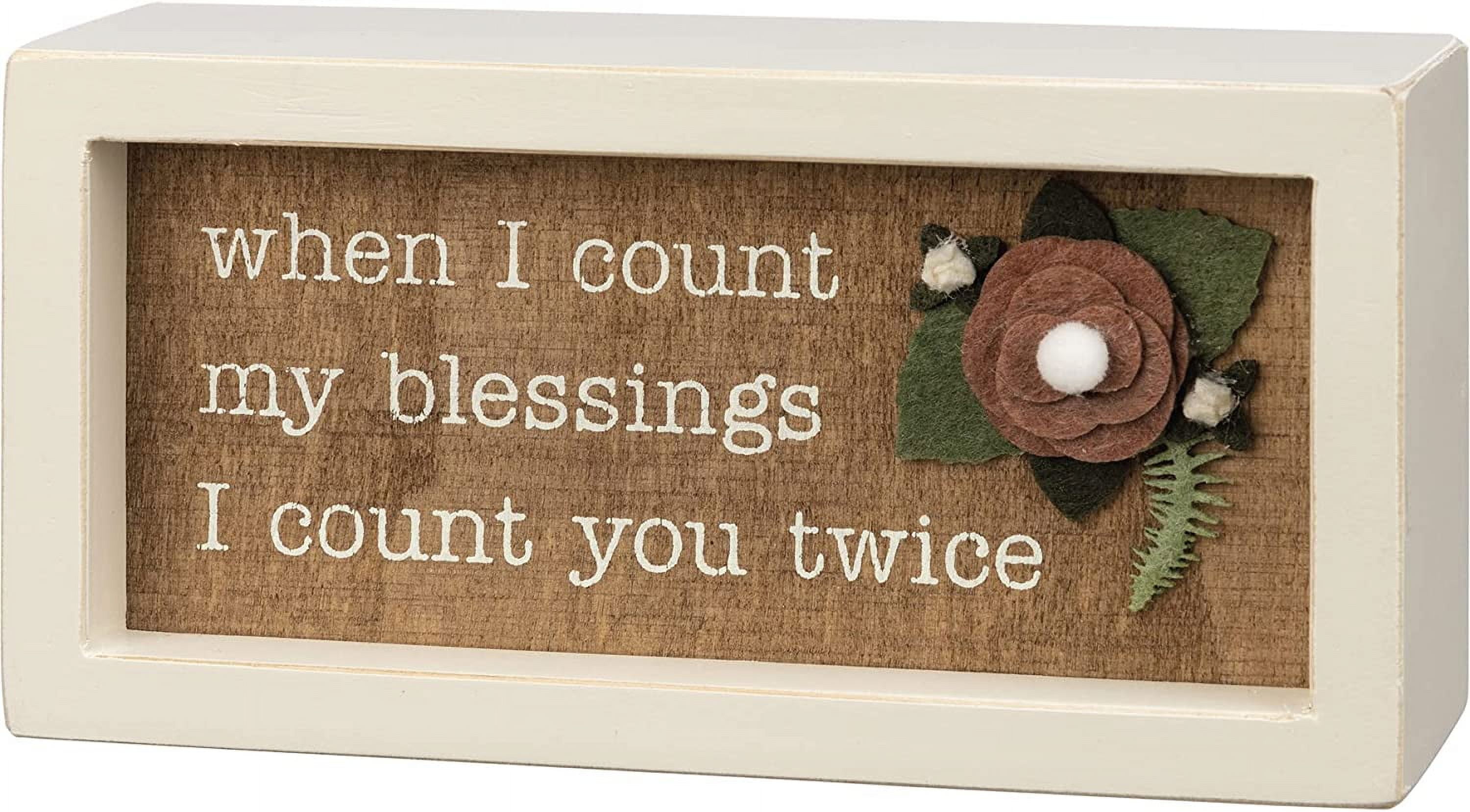 PBK Home Decor - I Count You Twice Blessings Inset Box Sign - Walmart.com