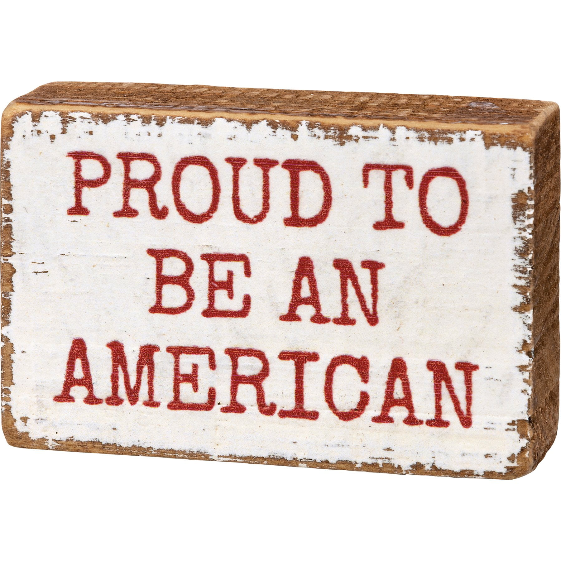 PBK Patriotic Decor - Proud American Mini Tier Tray Block Sign ...