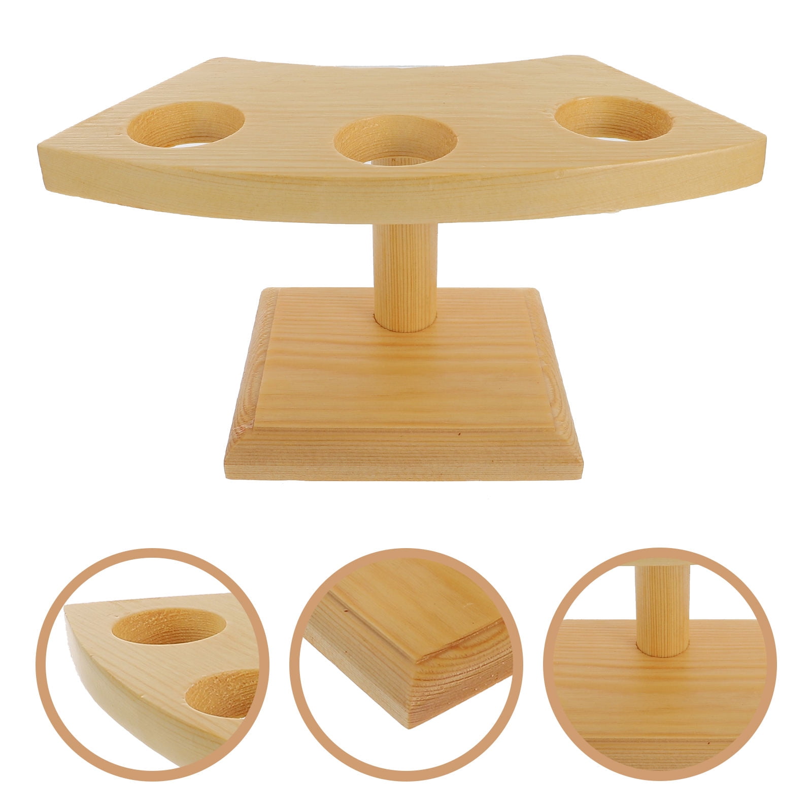 PBPBOX 1 Pcs Ice Cream Cones Holder Cone Display Stand Round Holes Wood ...