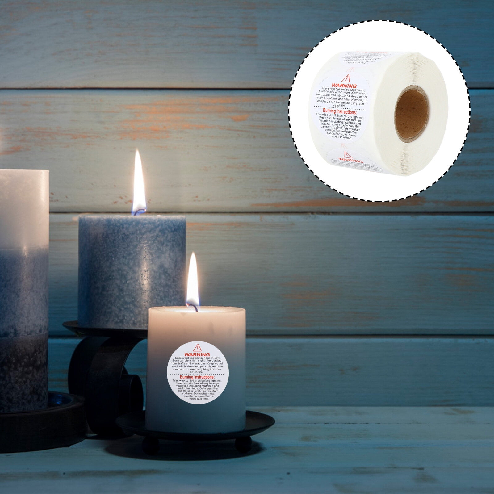 PBPBOX 1 Roll Safety Decal Candle Warning Labels Multi Paper Warning ...
